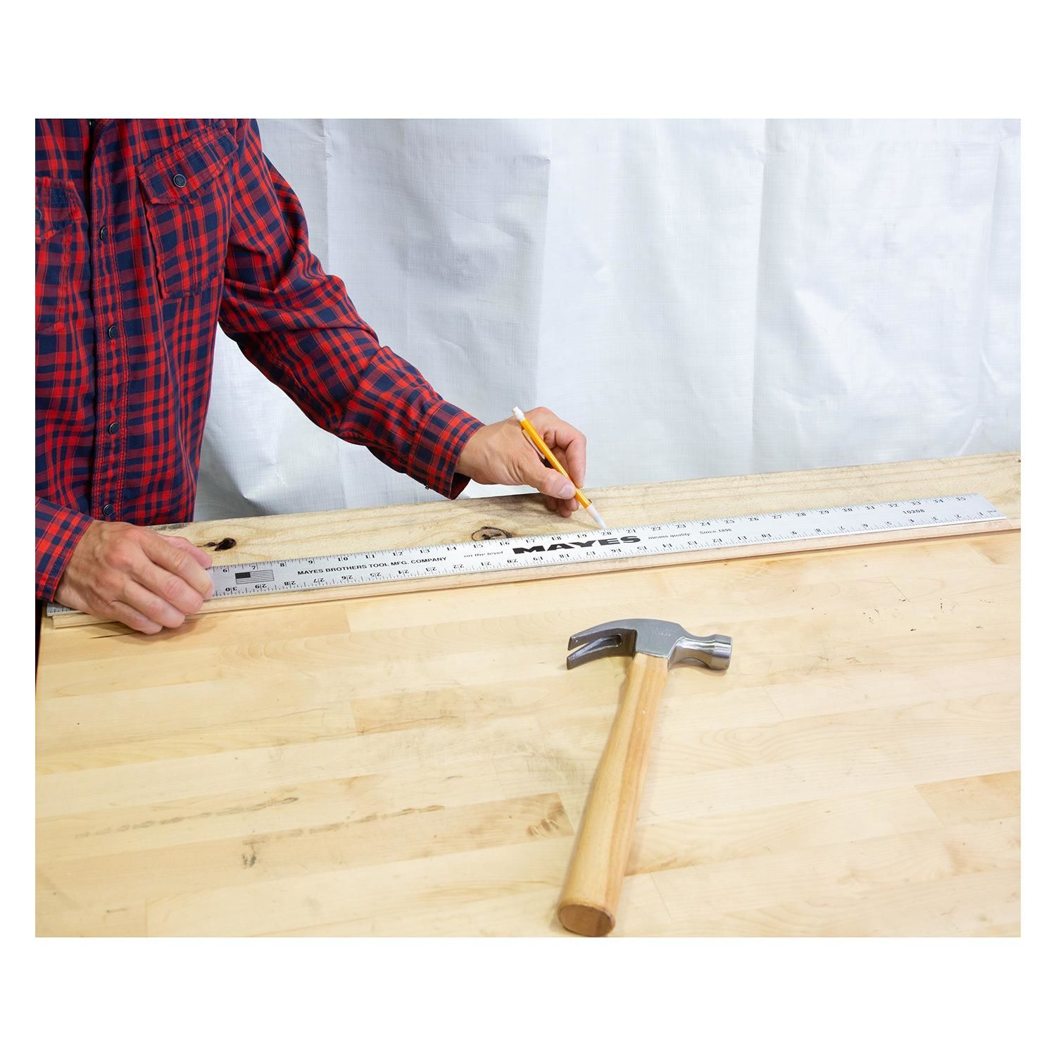 Mayes 36in X 2in Aluminum Straight Edge Ruler