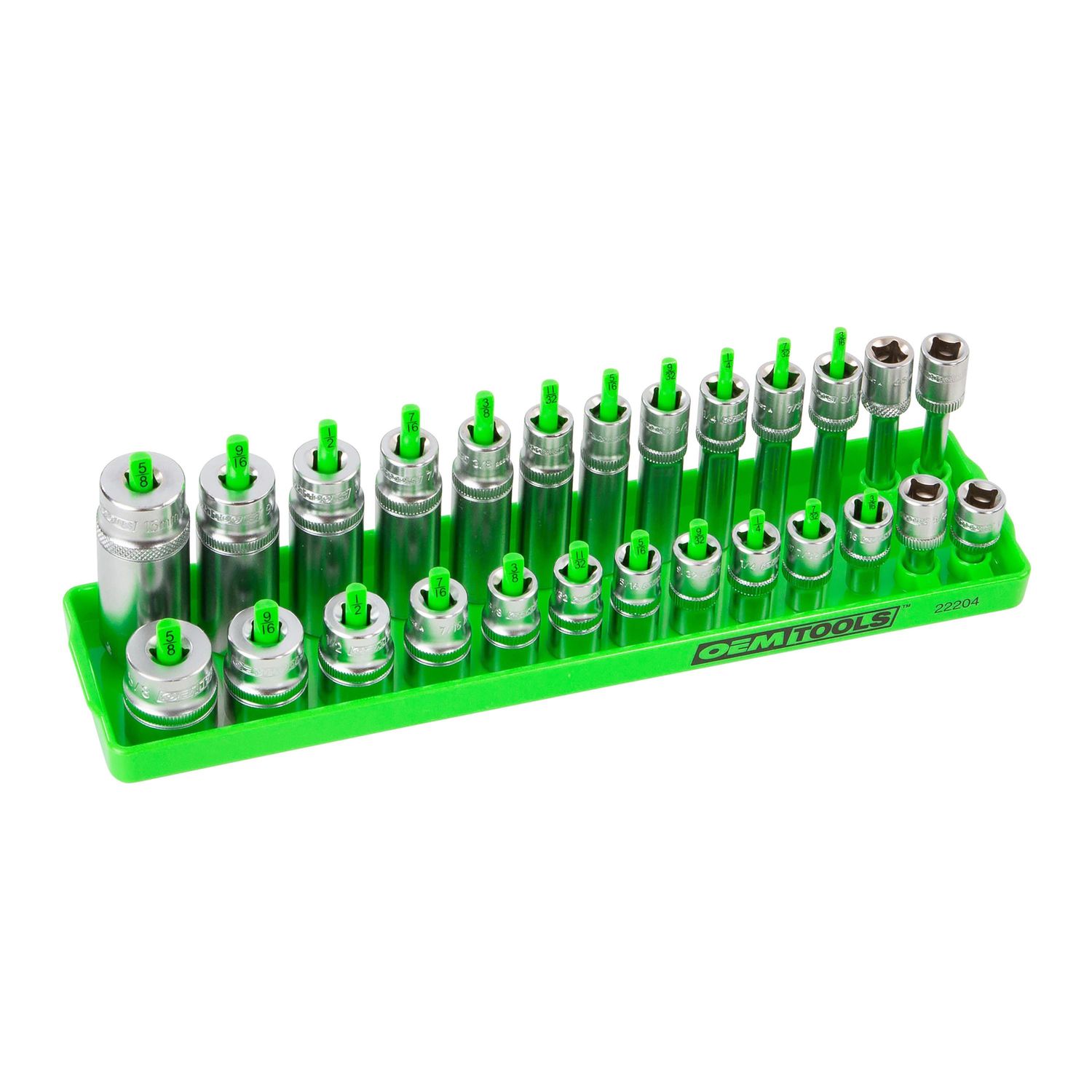 OEMTOOLS 1/4in Drive Green Socket Tray