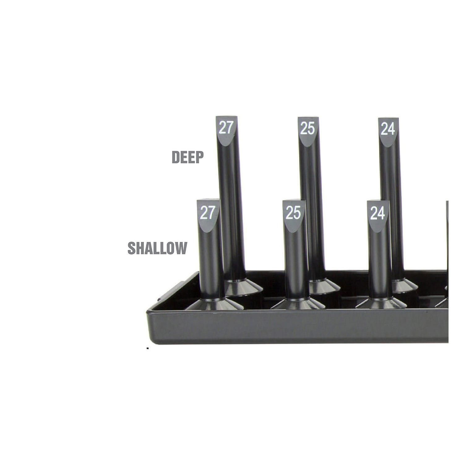 OEMTOOLS SAE and Metric Black and Green Socket Tray Set 6 Piece