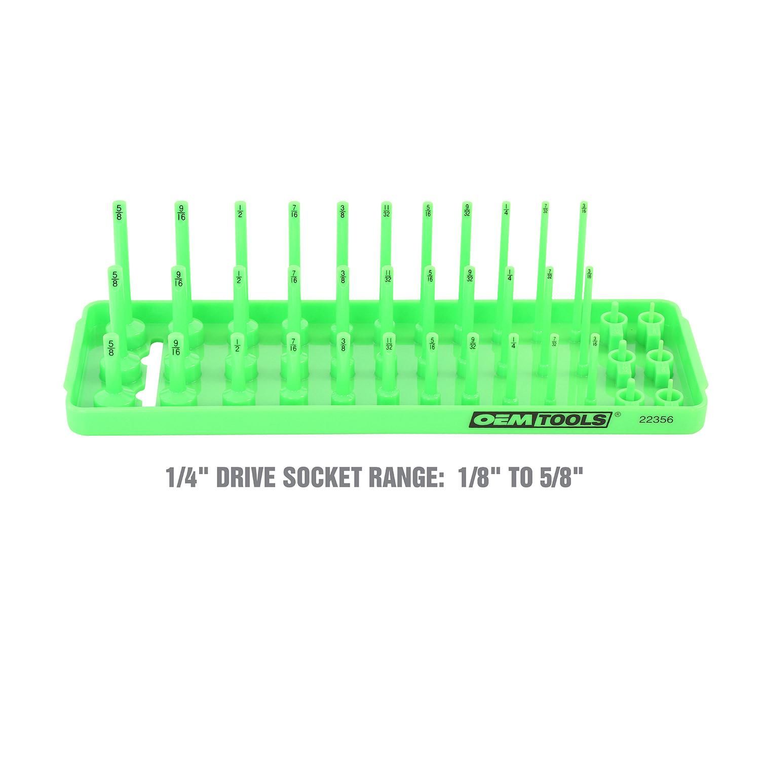 OEMTOOLS 1/4in Drive 3 Post SAE Socket Tray