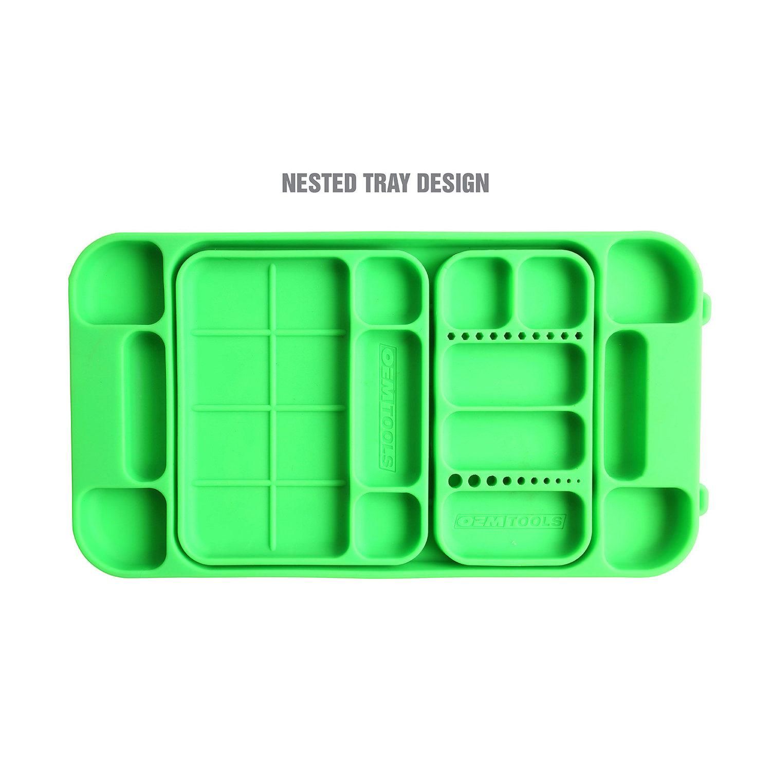 OEMTOOLS Green Silicone Tool Tray 3 Piece