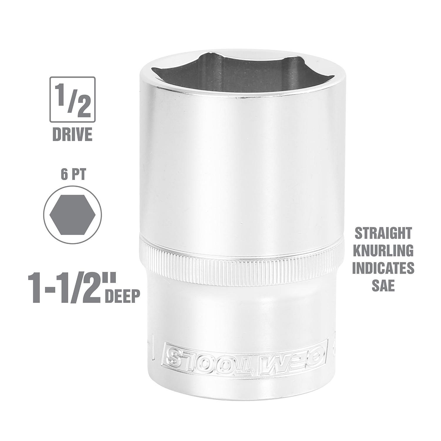OEMTOOLS 1/2in Drive 1 1/2in Deep Wall 6 Point Socket