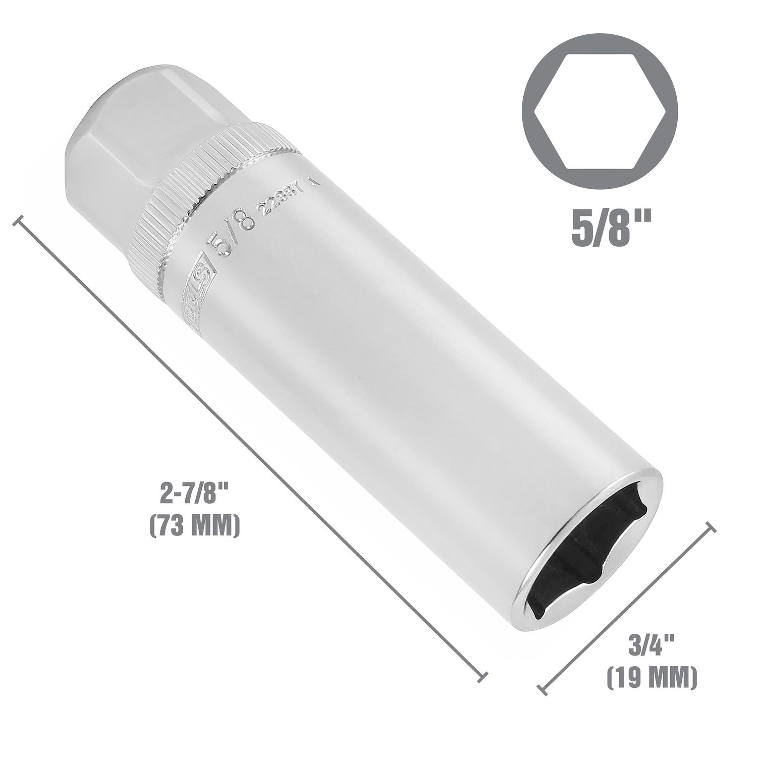 OEMTOOLS 3/8in Drive 5/8in Magnetic Spark Plug Socket