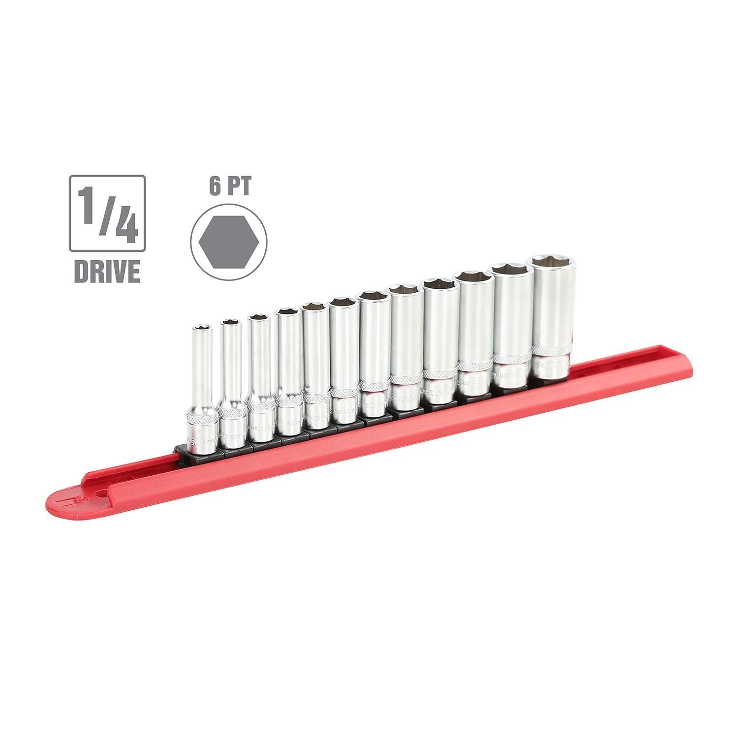 OEMTOOLS 1/4in Drive Metric Deep Socket Set, 12 Piece