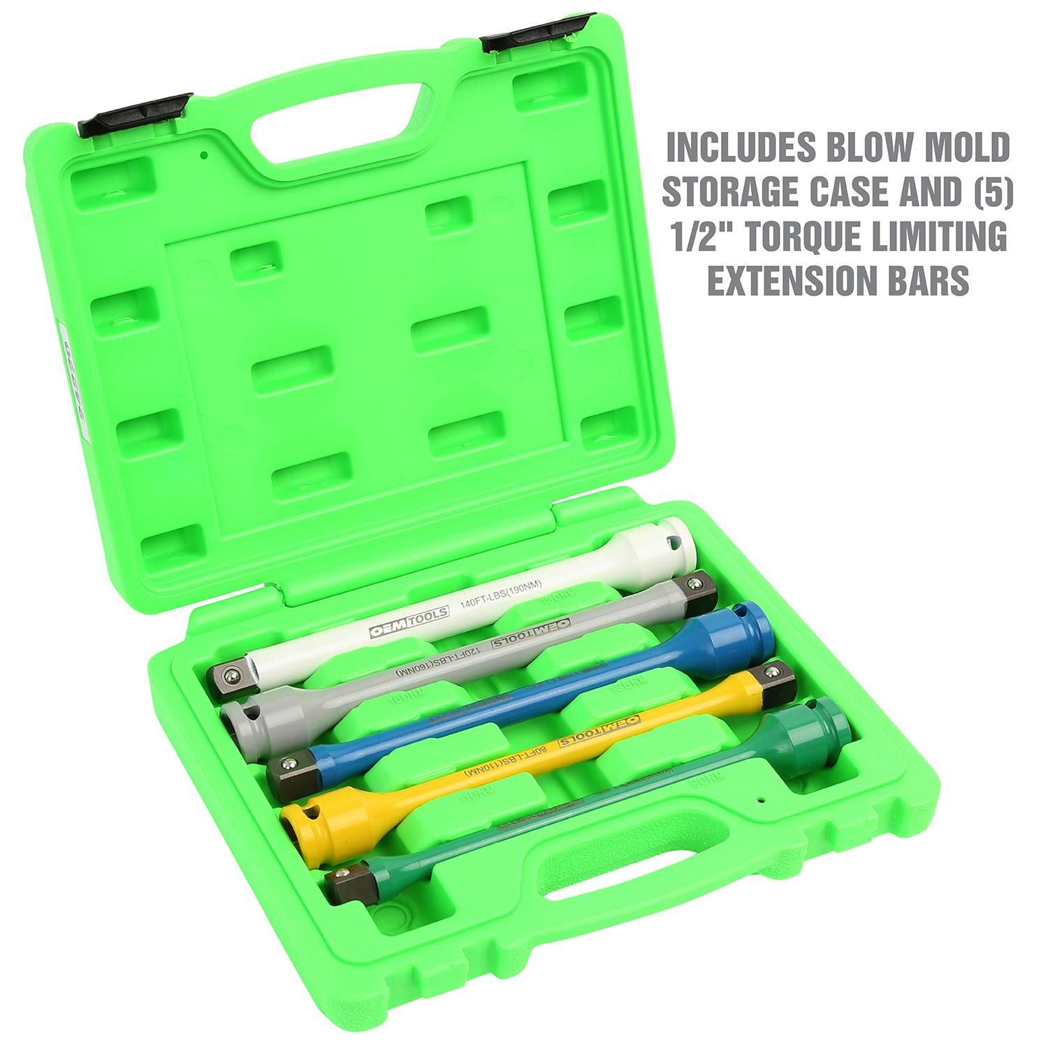 OEMTOOLS 1/2in Drive Torque Limiting Extension Set 5 Piece