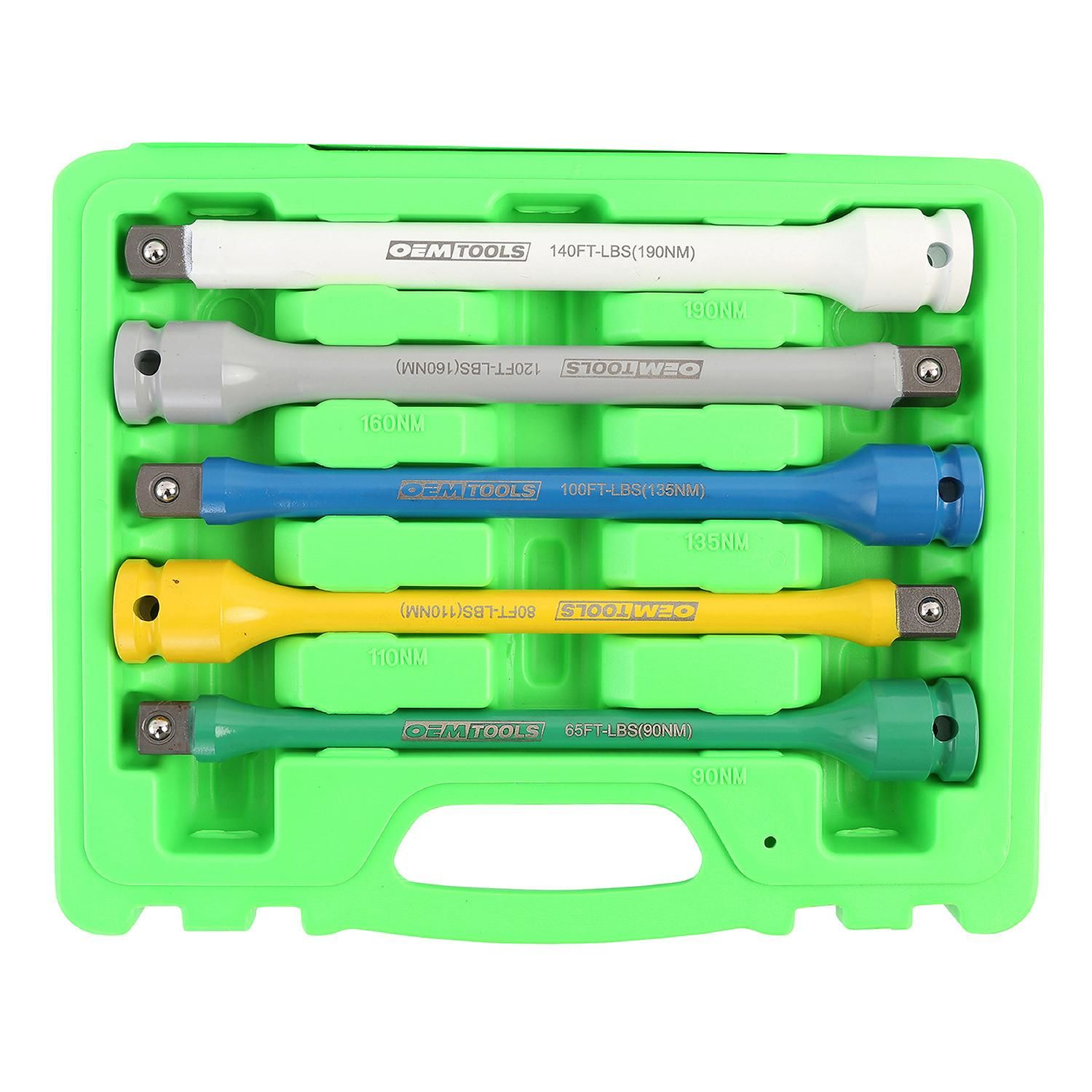 OEMTOOLS 1/2in Drive Torque Limiting Extension Set 5 Piece