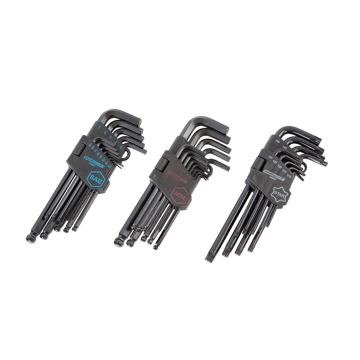 OEMTOOLS SAE and Metric Star Hex Key Set 35 Piece