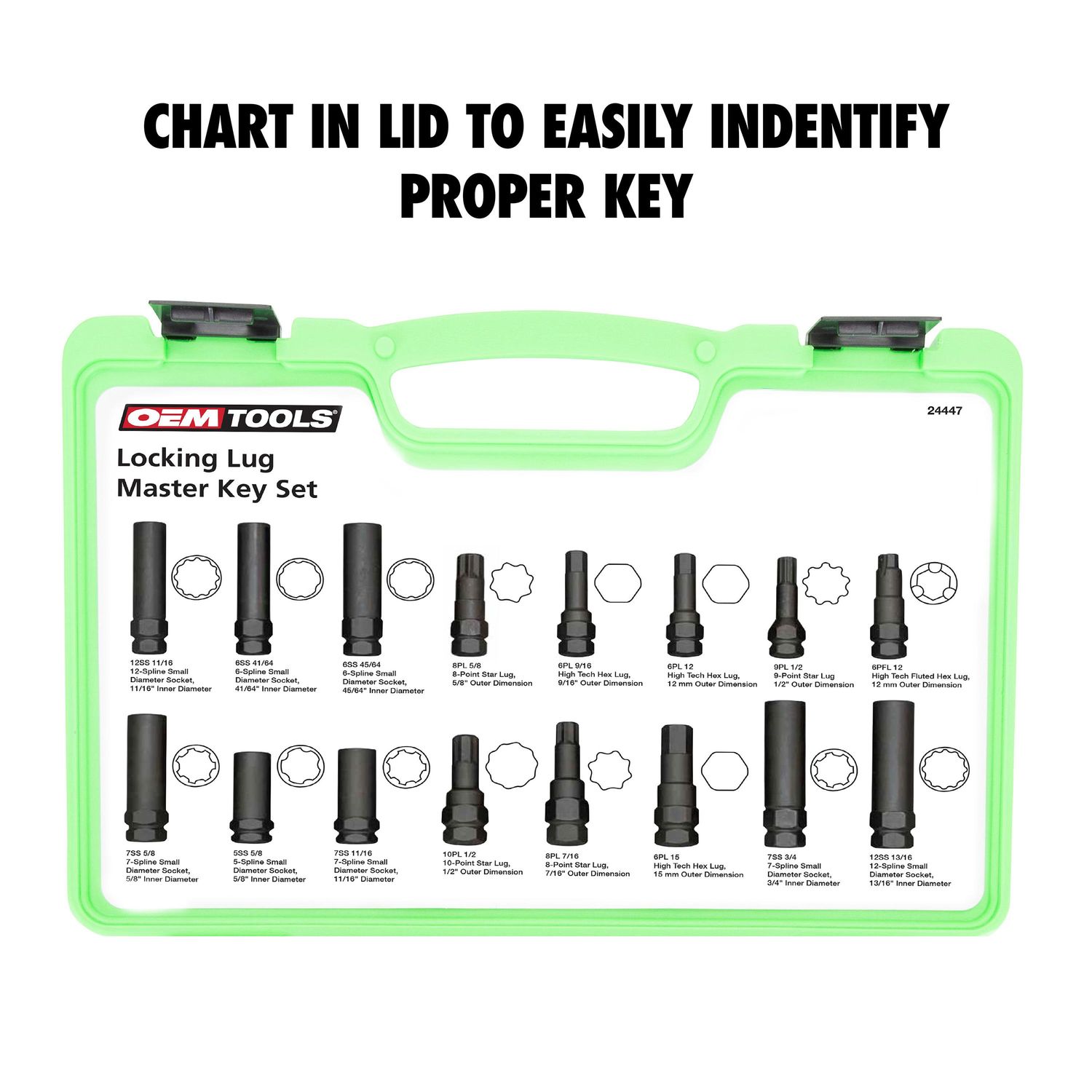 OEMTOOLS Locking Lug Master Key Set 16 Piece