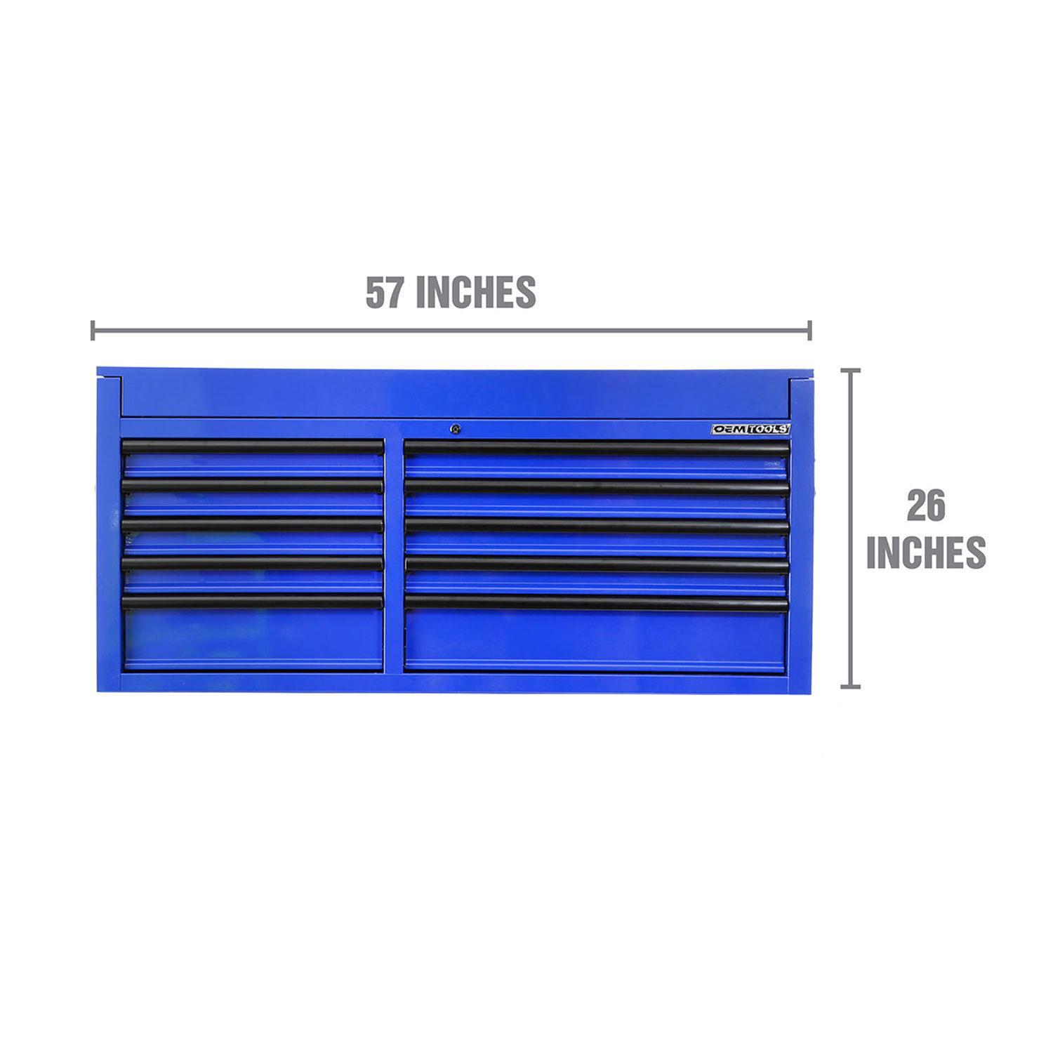 OEMTOOLS 57in 10 Drawer Blue Tool Cabinet