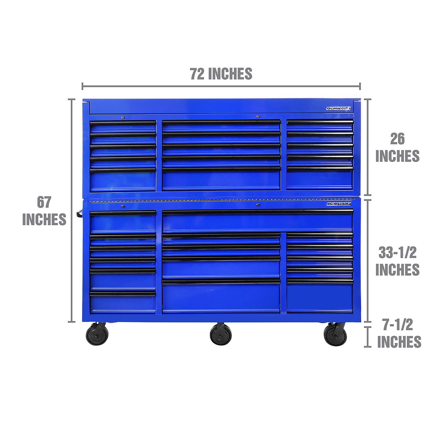 OEMTOOLS 72in Blue Chest and Tool Cabinet Set