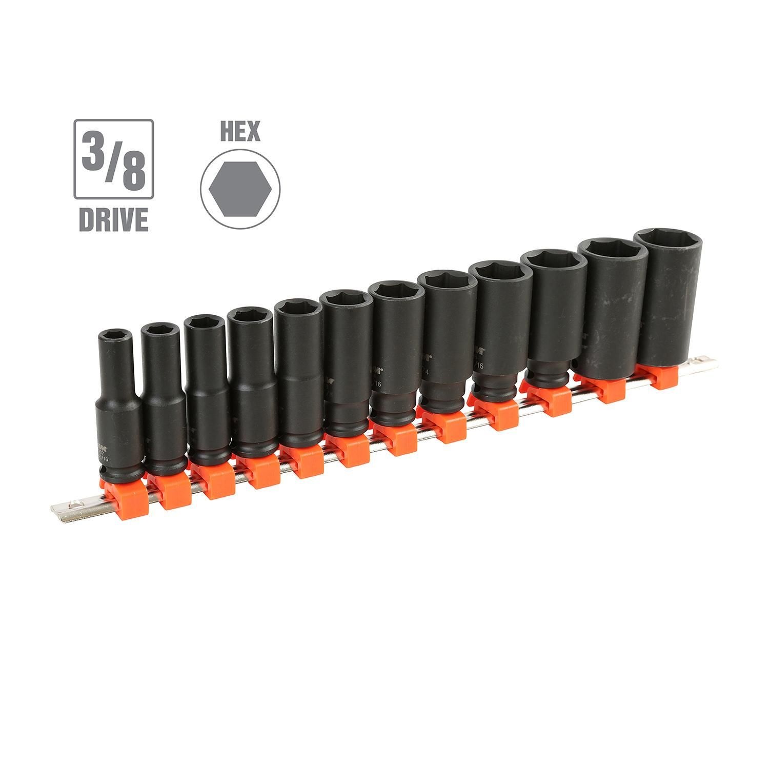 OEMTOOLS 3/8in Deep Impact SAE Socket Set 12 Piece