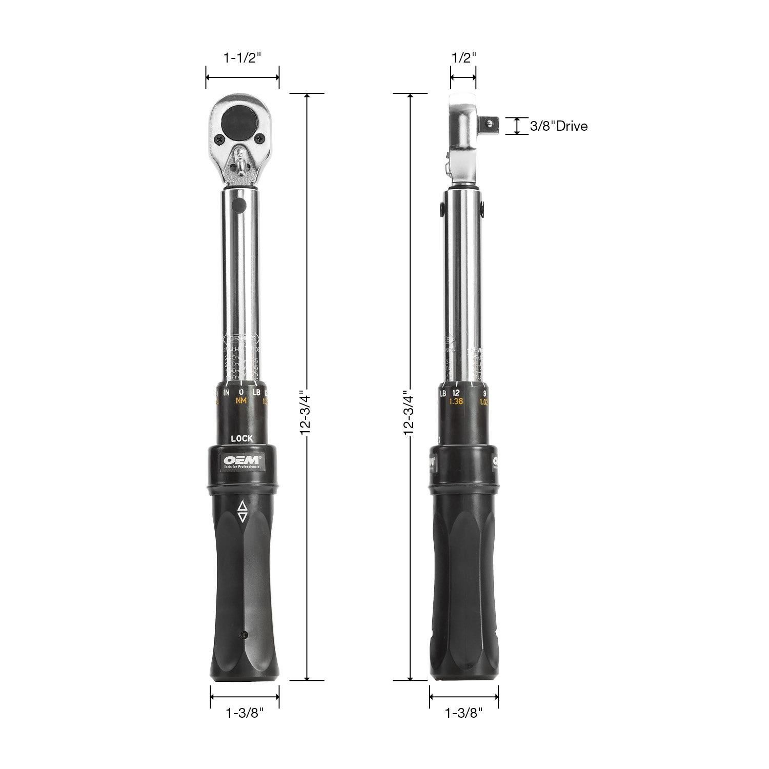OEMTOOLS 3/8in Drive 25-250in/lbs Torque Wrench