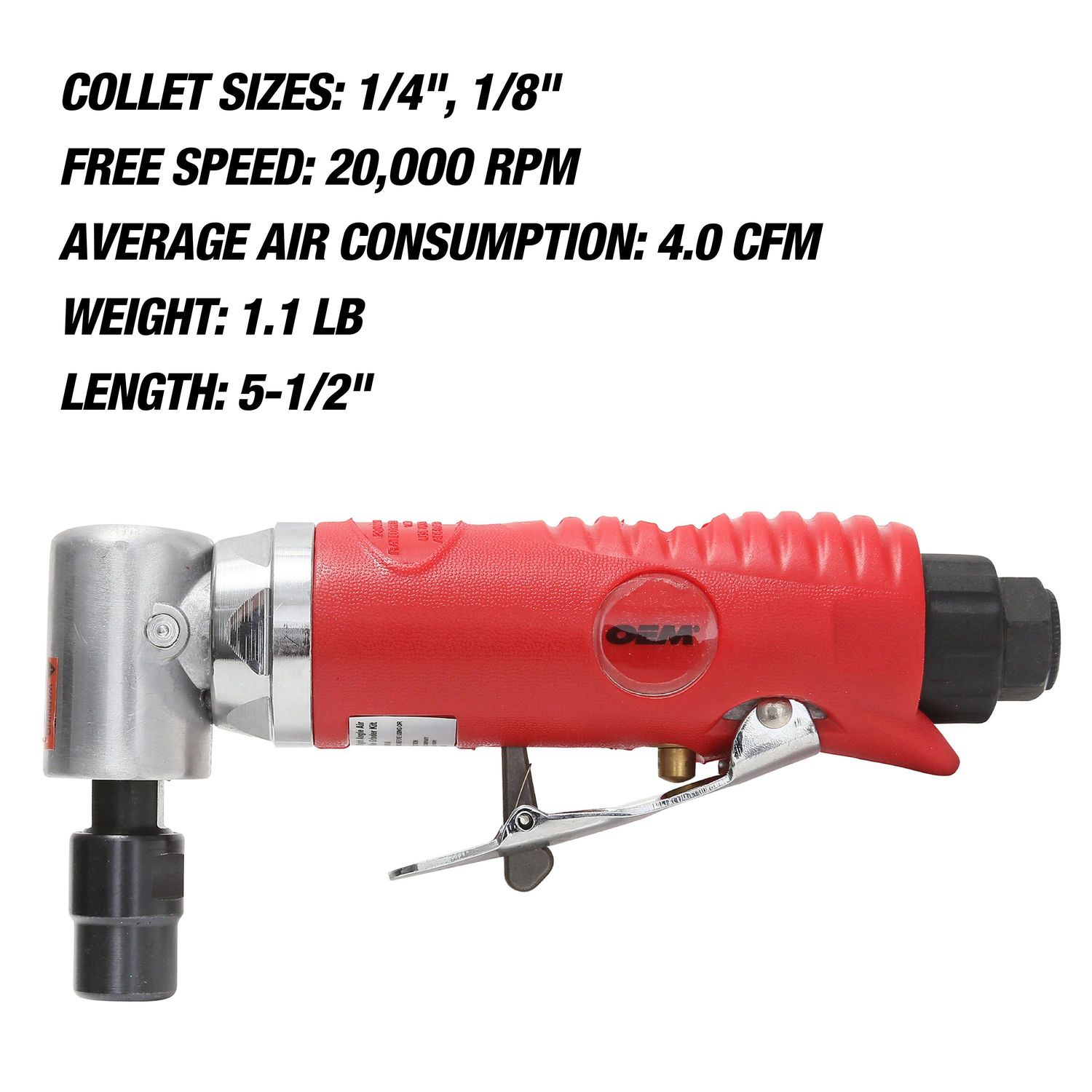 OEMTOOLS Right Angle Air Die Grinder Kit