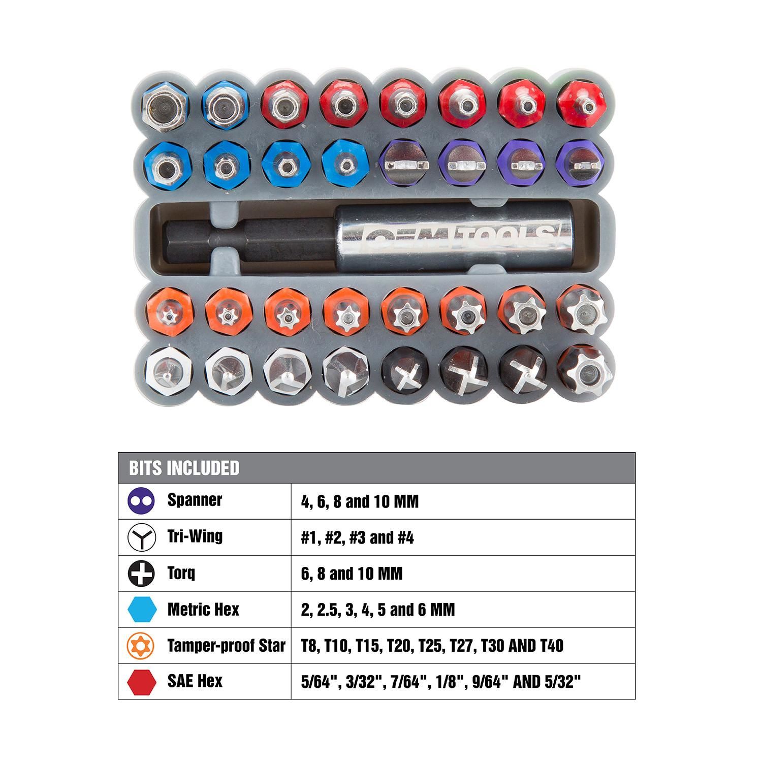 OEMTOOLS Security Driver Bit Set 33 Piece