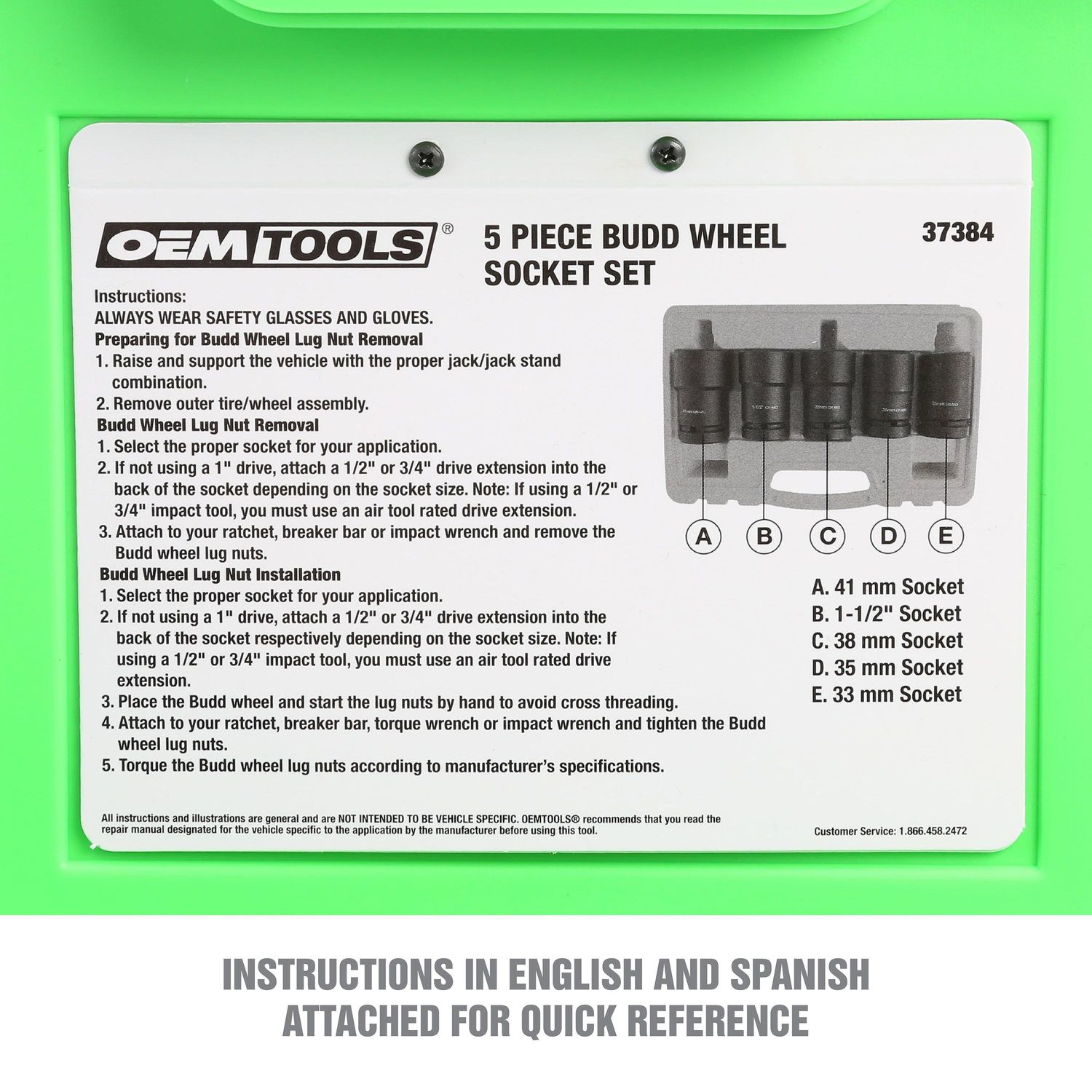 OEMTOOLS Budd Wheel Socket Set 5 Piece
