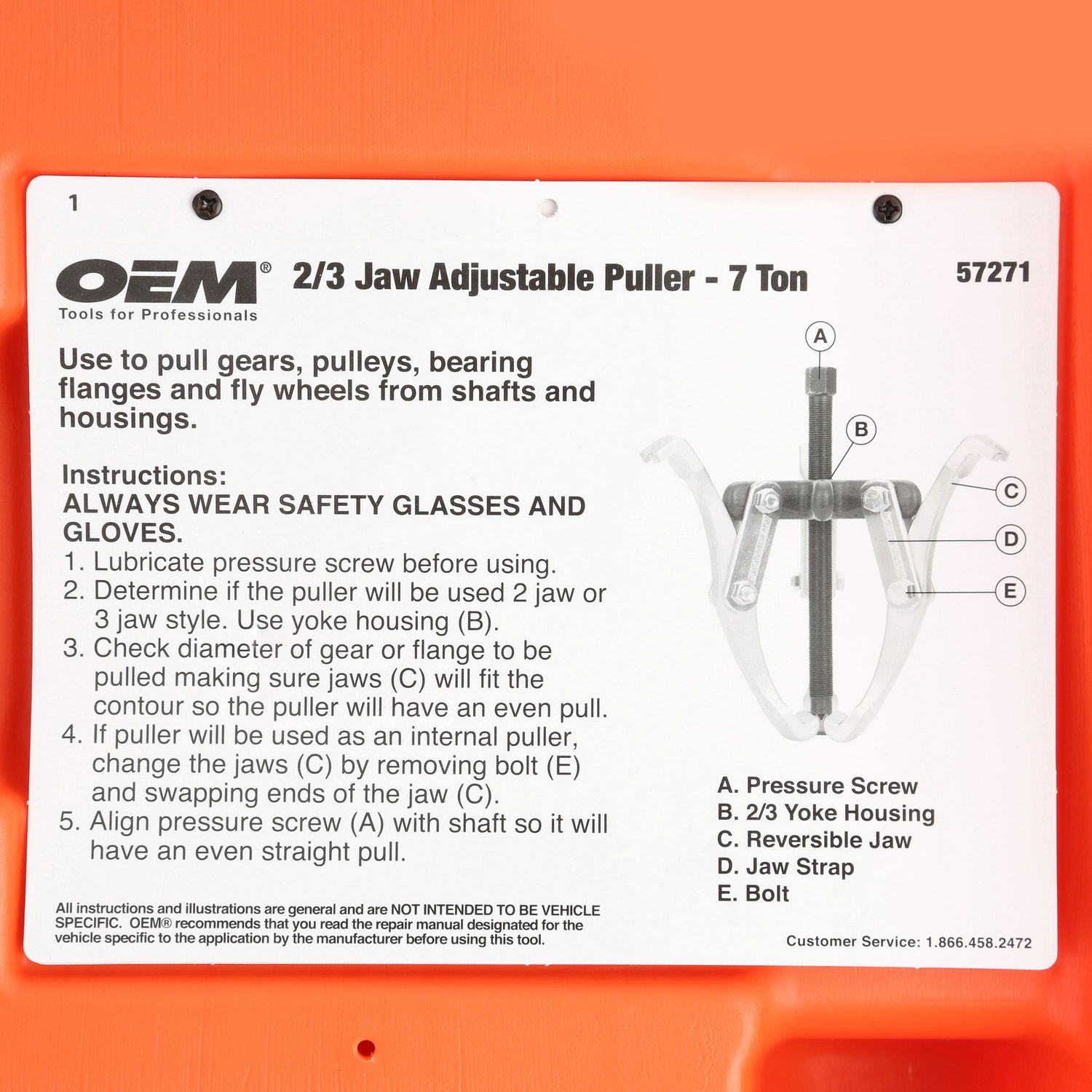 OEMTOOLS 7 Ton Reversible Puller