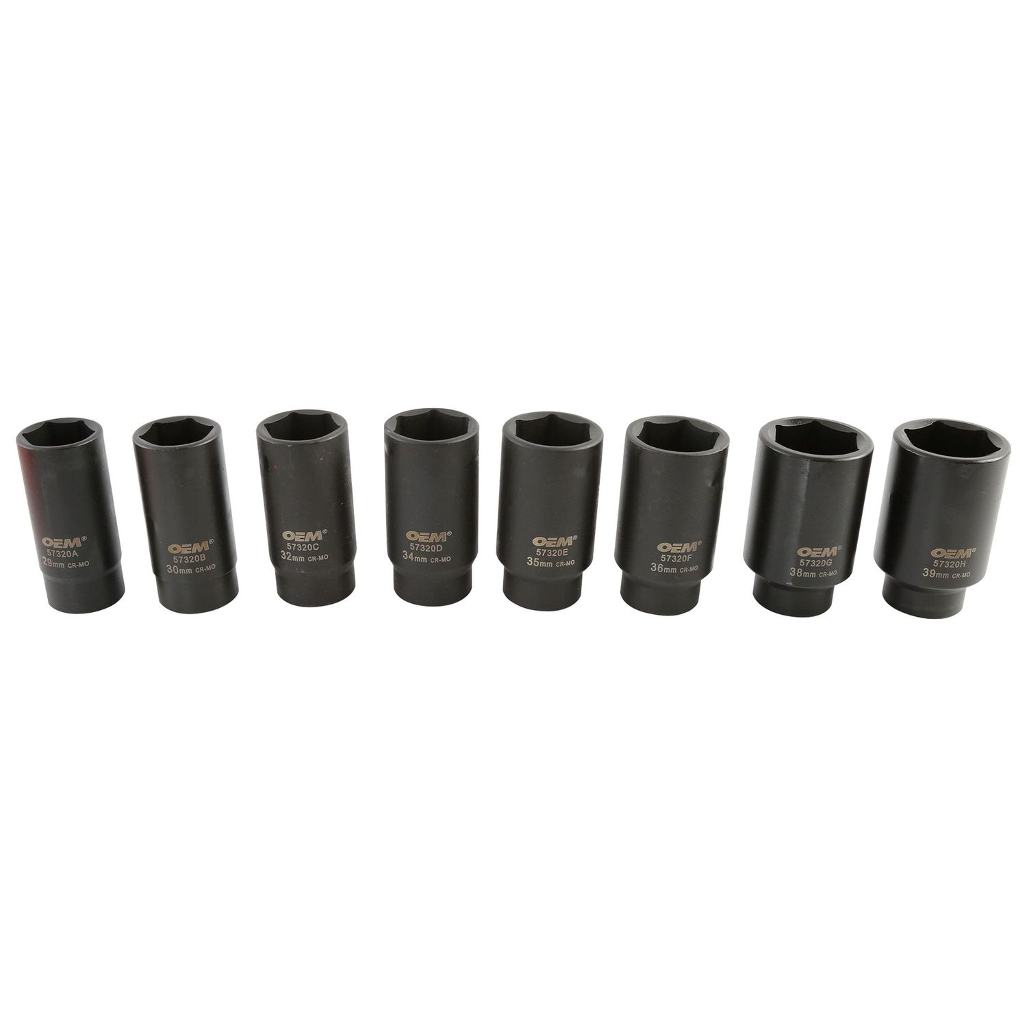 OEMTOOLS 1/2in Drive 6 Point Axle and Spindle Nut Socket Set 8 Piece