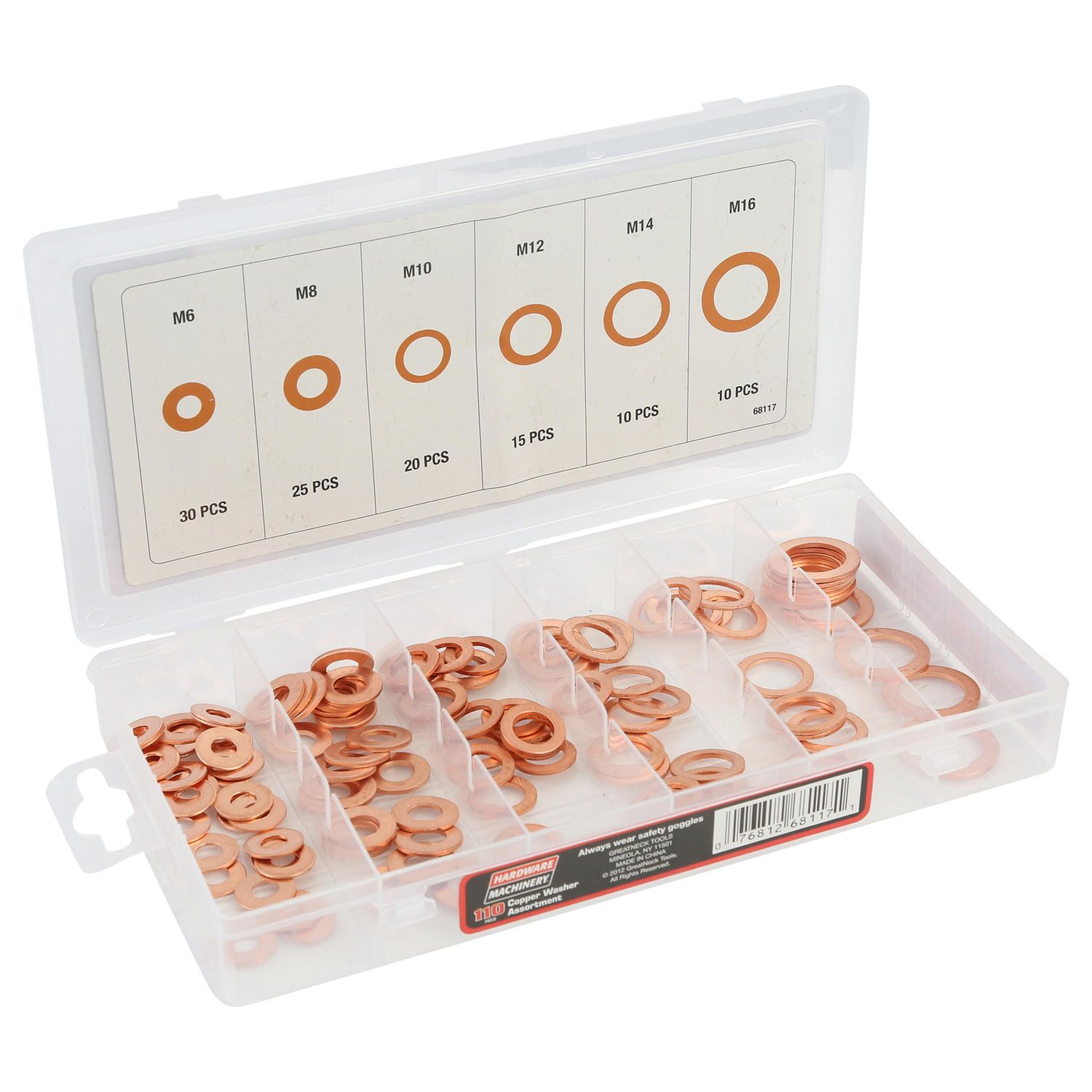 Hardware Machinery Copper Washer 110 Piece