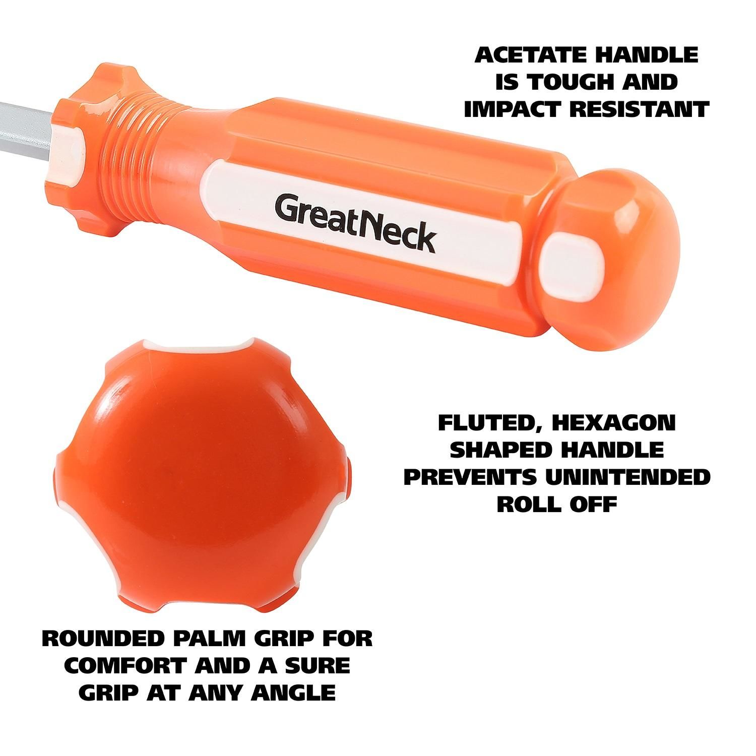 Great Neck 3/8in X 12in Slotted Square Shank Screwdriver