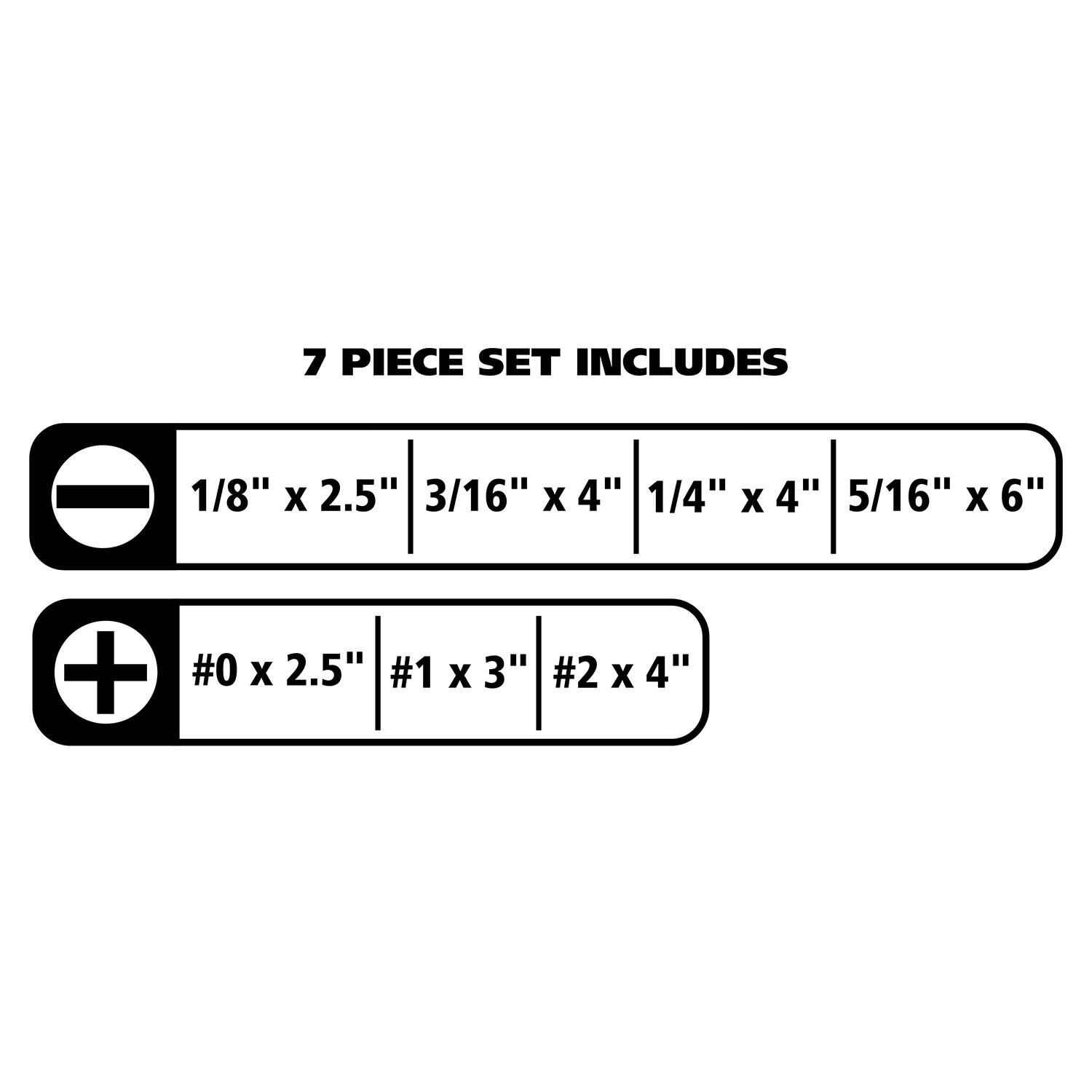 Great Neck Screwdriver Set, 7 Piece