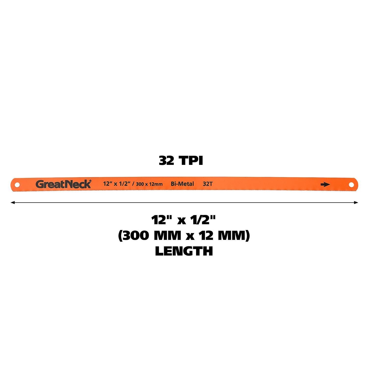 Great Neck 12in 32 TPI Hacksaw Blade 10 Piece