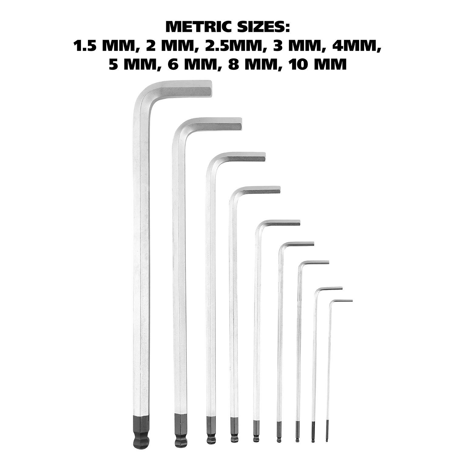 Great Neck Metric 9-in-1 T Handle Hex Key Set