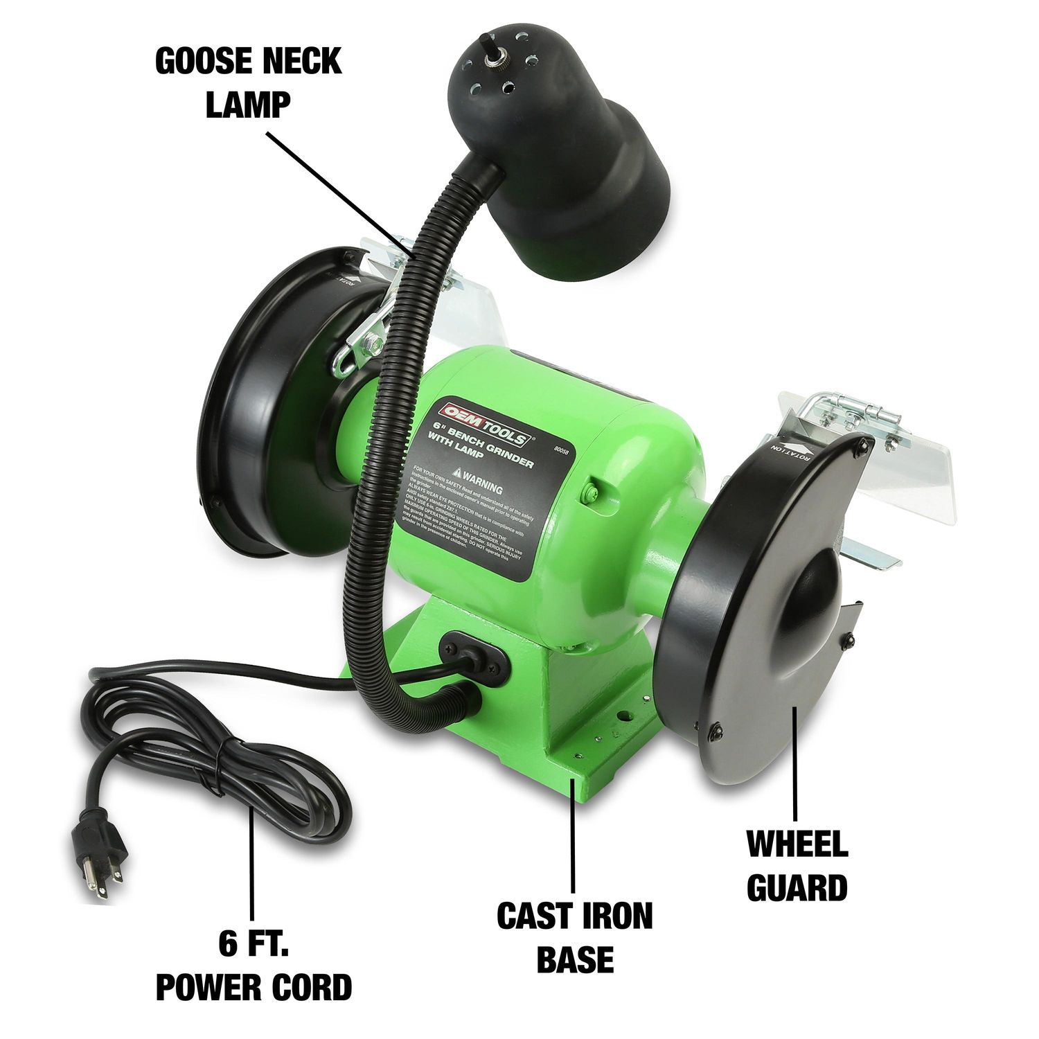 OEMTOOLS 6in Bench Grinder with Light
