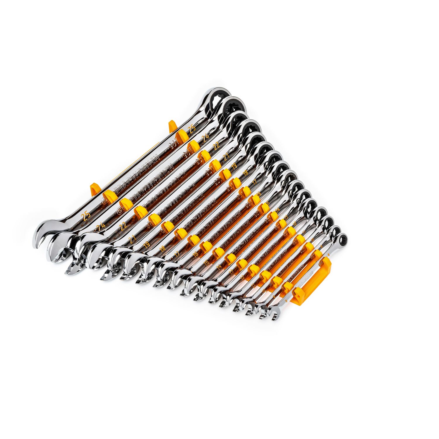 GearWrench 90 Tooth 12 Point Metric Combination Ratcheting Wrench Set 16 Piece