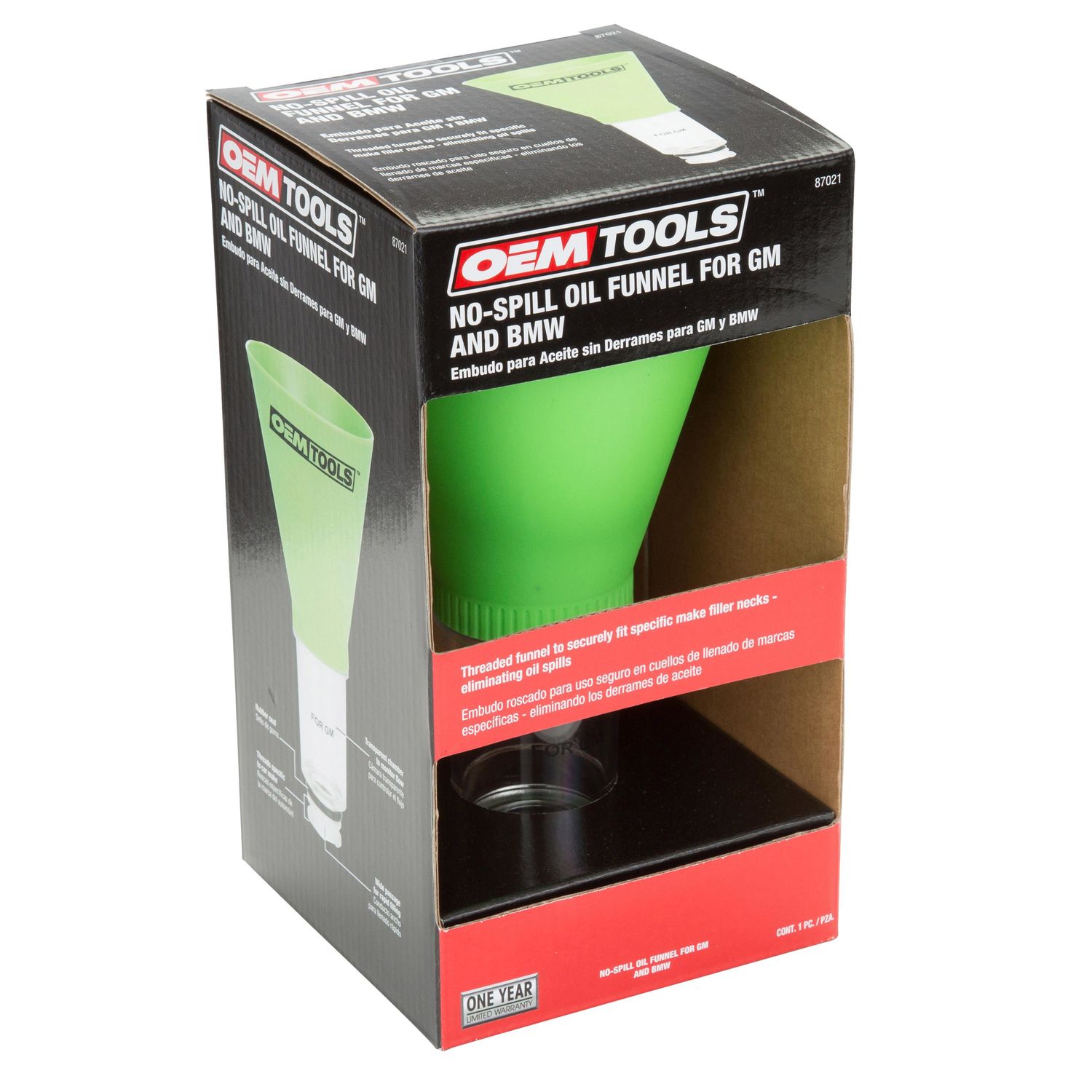 OEMTOOLS Transparent Direct Fit Oil Funnel for GM and BMW