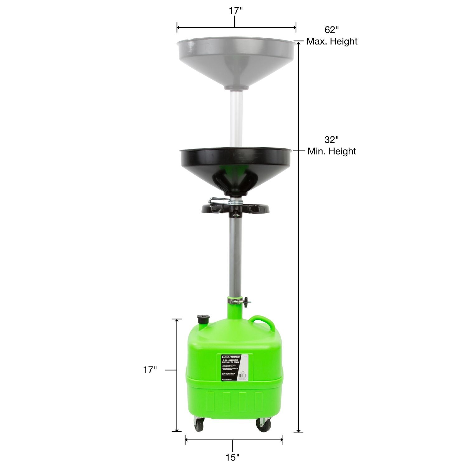 OEMTOOLS Upright Portable Oil Drain 9 Gallon