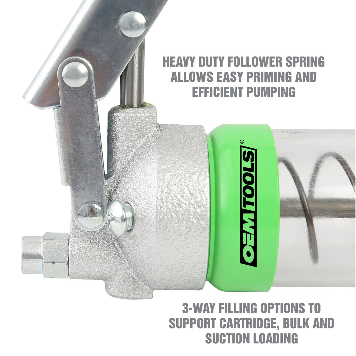OEMTOOLS Heavy Duty Lever Action Clear Grease Gun