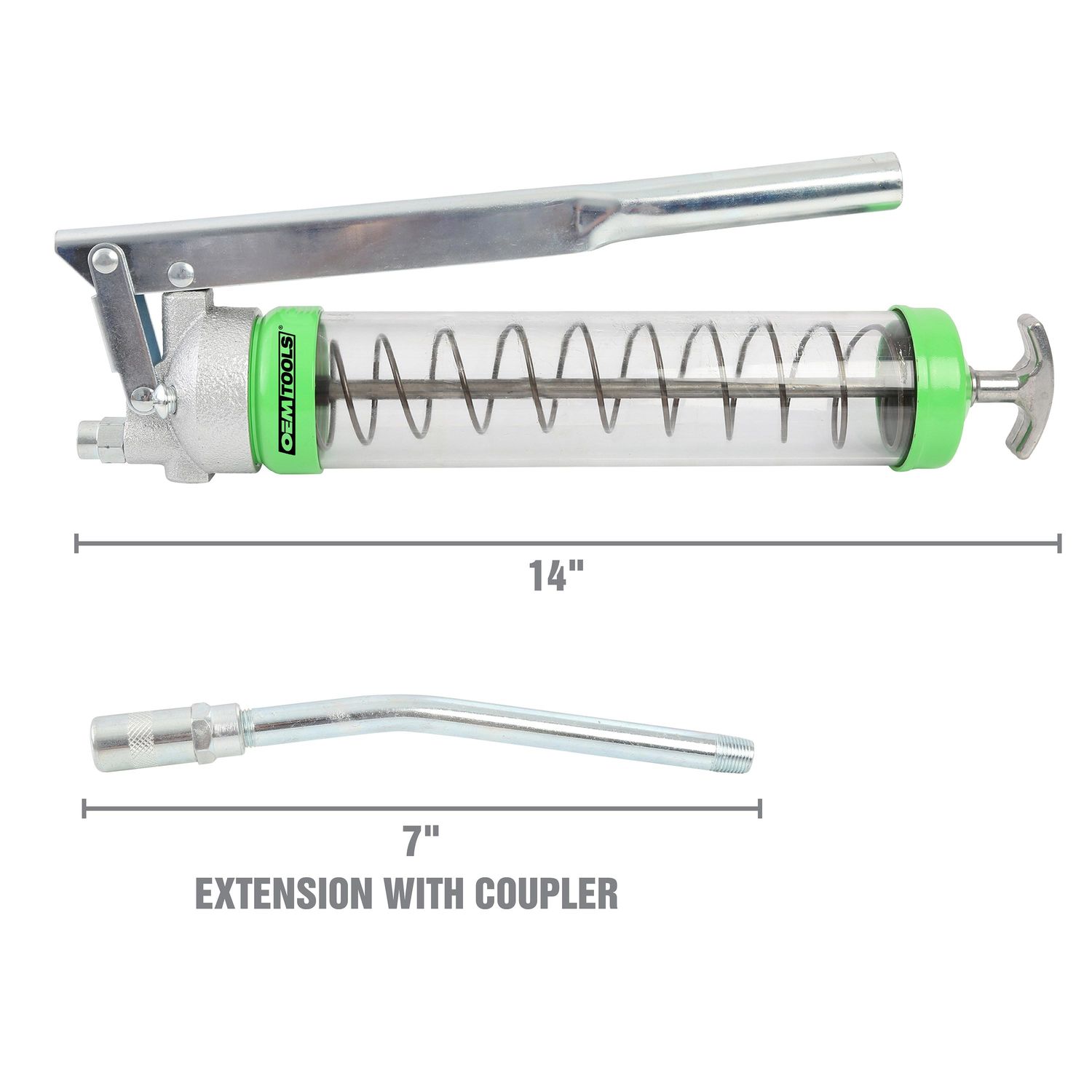 OEMTOOLS Heavy Duty Lever Action Clear Grease Gun