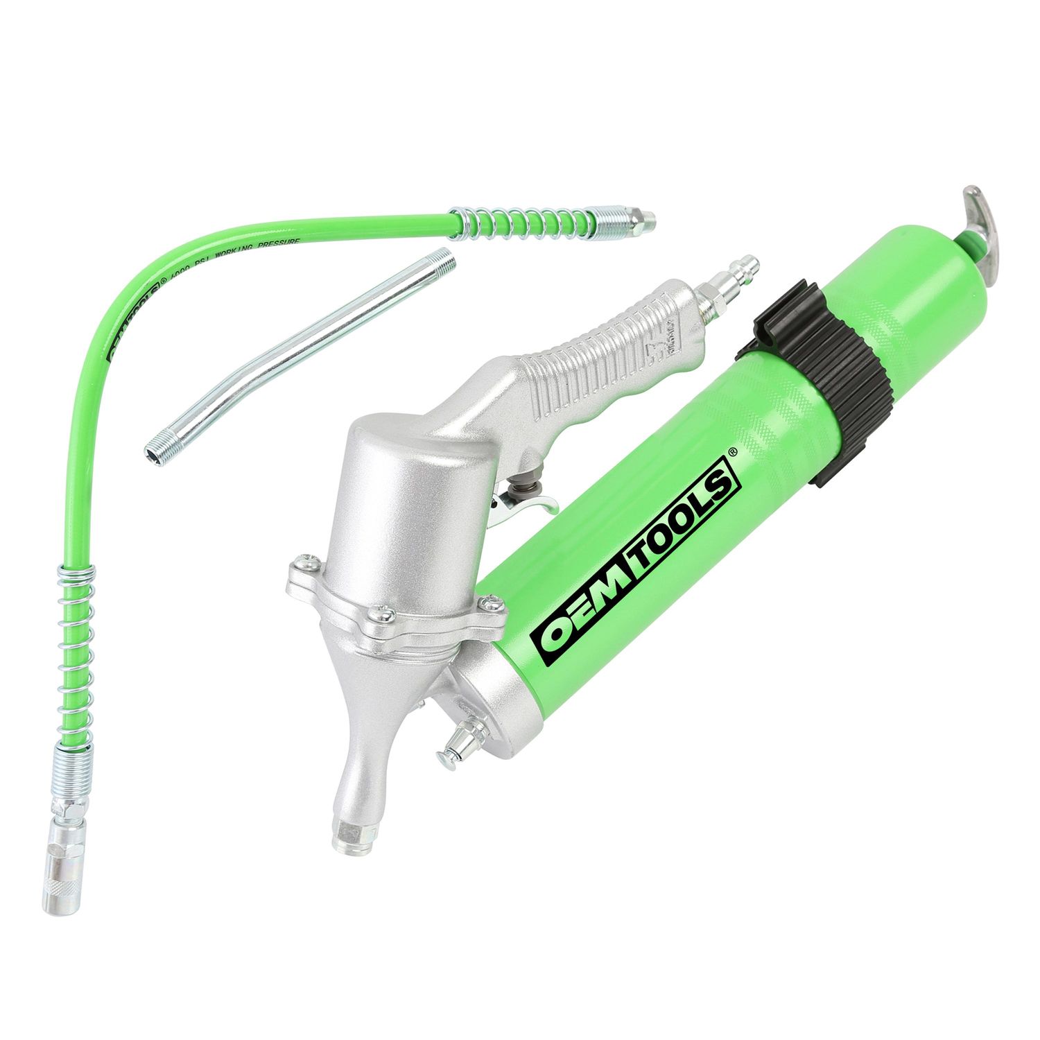 OEMTOOLS Pneumatic Grease Gun with Extension and 18in Hose Coupler Included