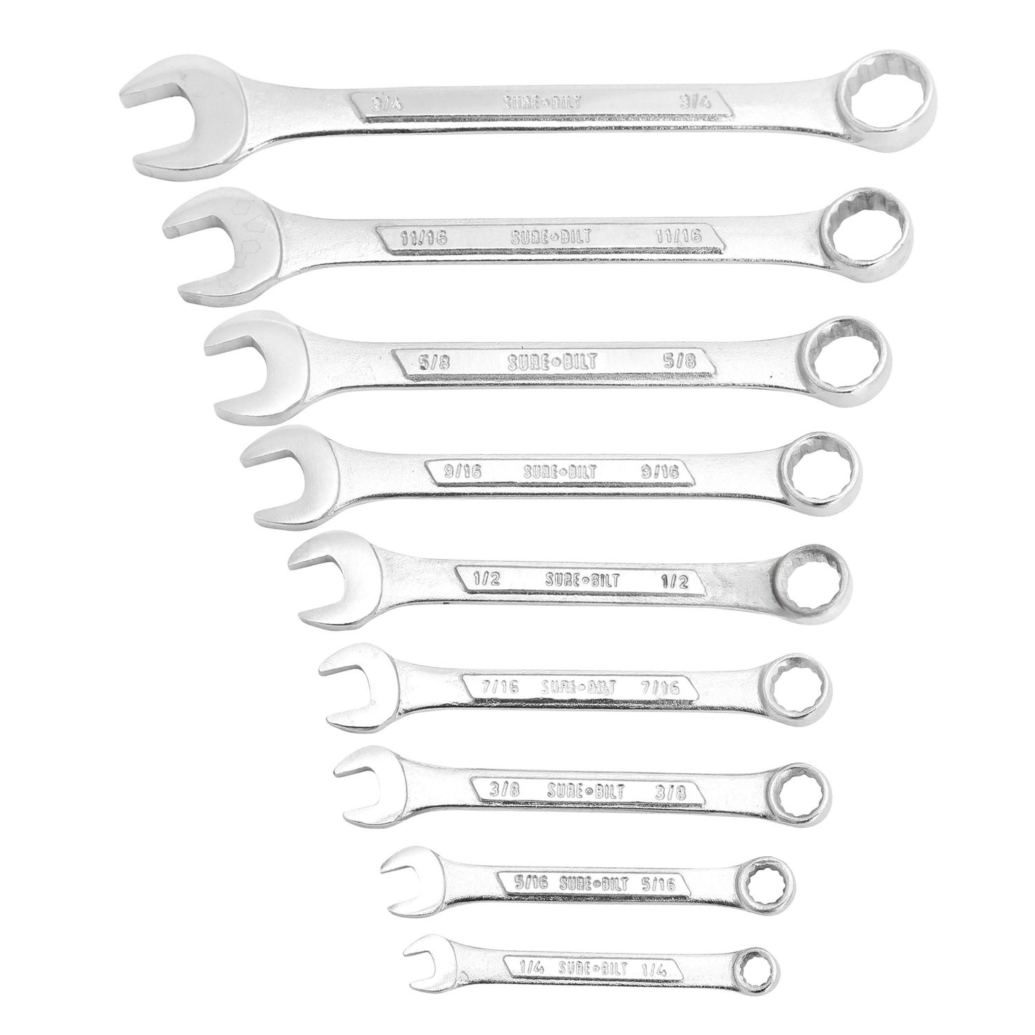 SureBilt Combination Wrench Set 18 Piece Metric and SAE