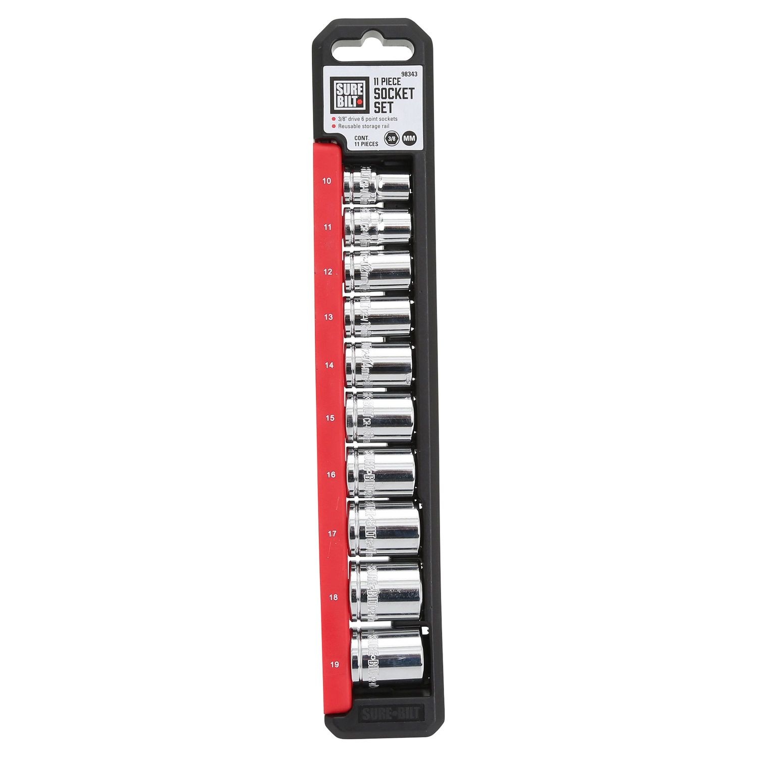 SureBilt 3/8in Drive Metric Socket Set 11 Piece