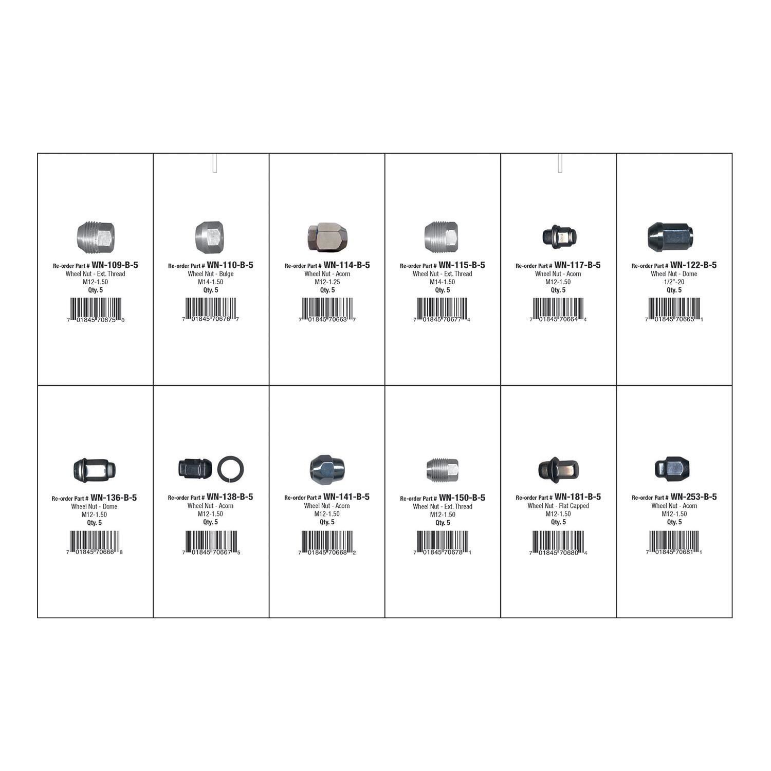 JohnDow Wheel Lug Nut Assortment 60 Piece