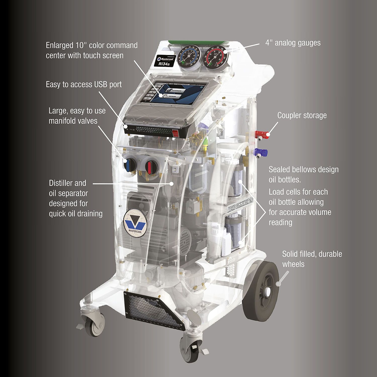 Mastercool Arctic Commander3100 Automatic R134a and Hybrid R/R/R Machine