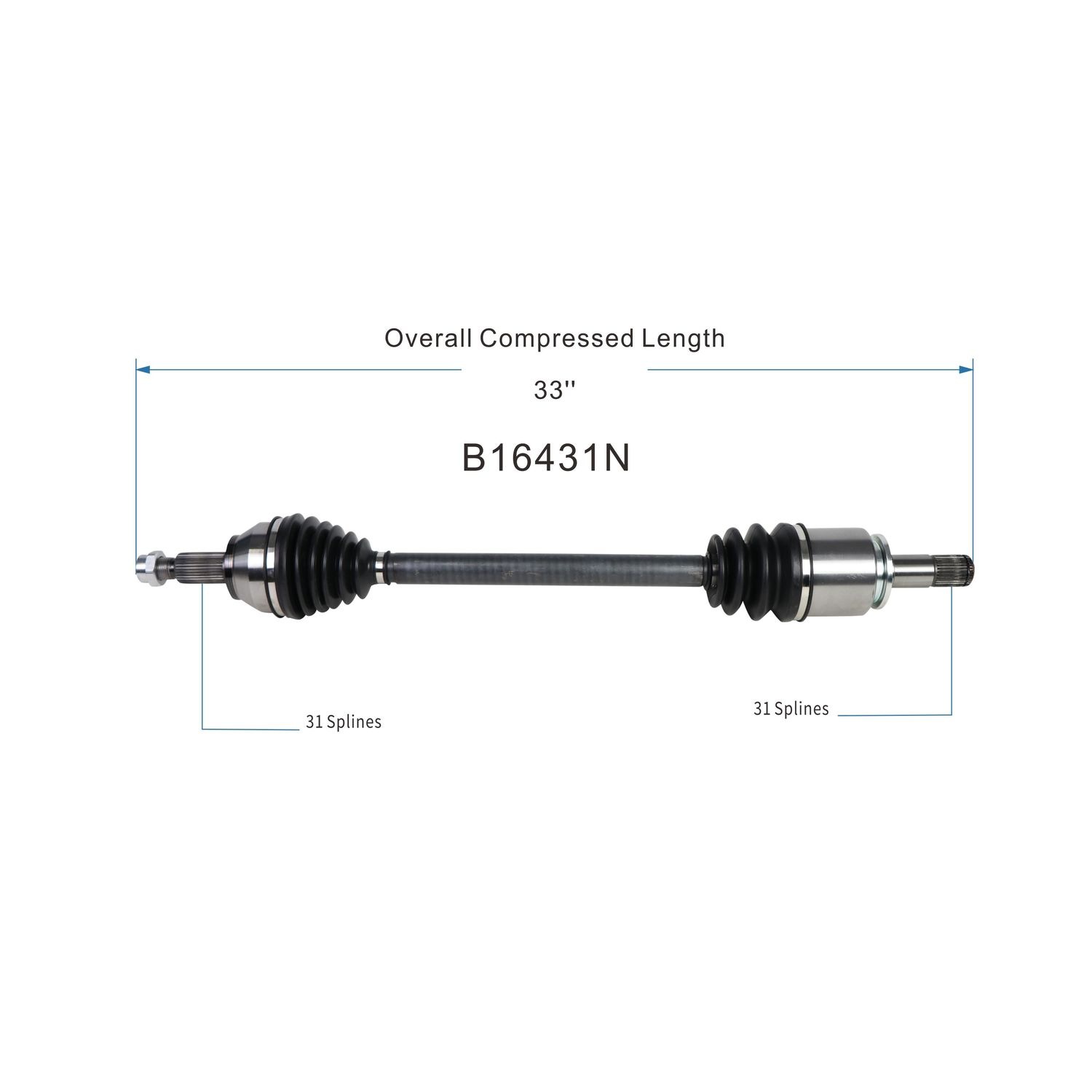 Duralast Gold CV Axle Assembly B16431N