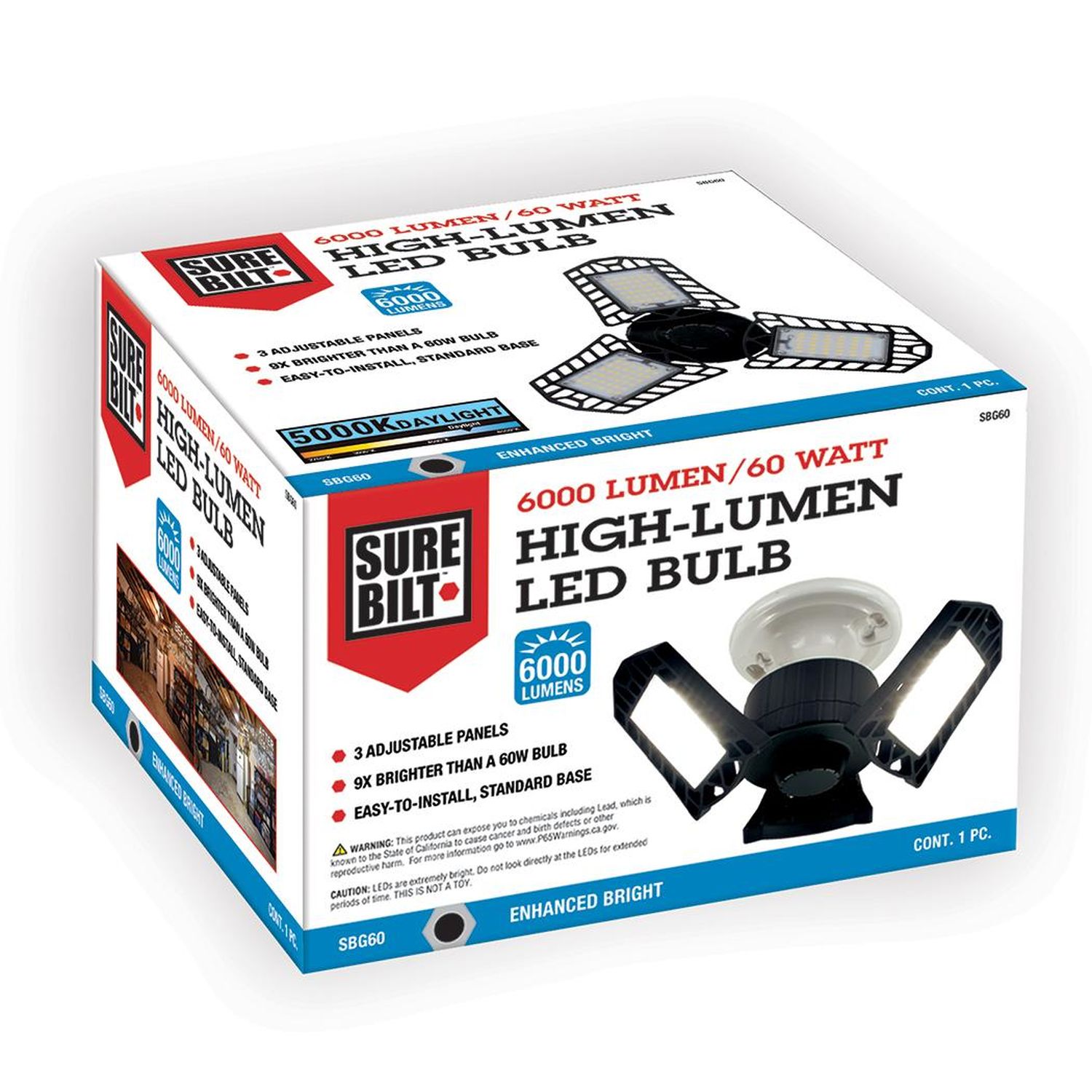 SureBilt 6,000 Lumens LED 50 Watts Garage E26 Bulb
