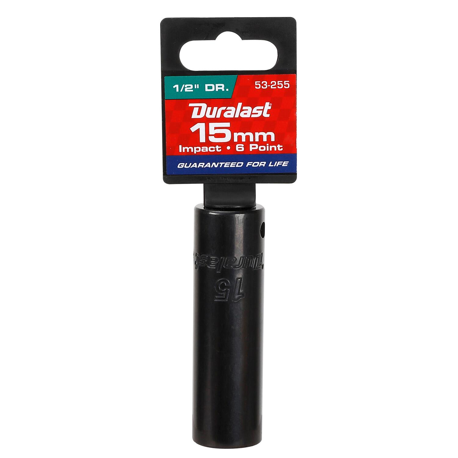 Duralast 1/2in Drive 15mm Deep Impact Socket