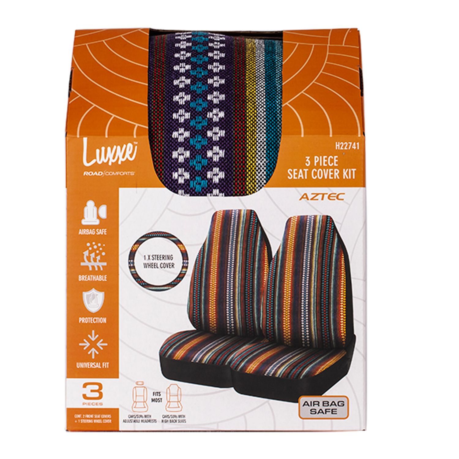 Road Comforts Modern Aztecs Seat Cover Kit, 3 Piece