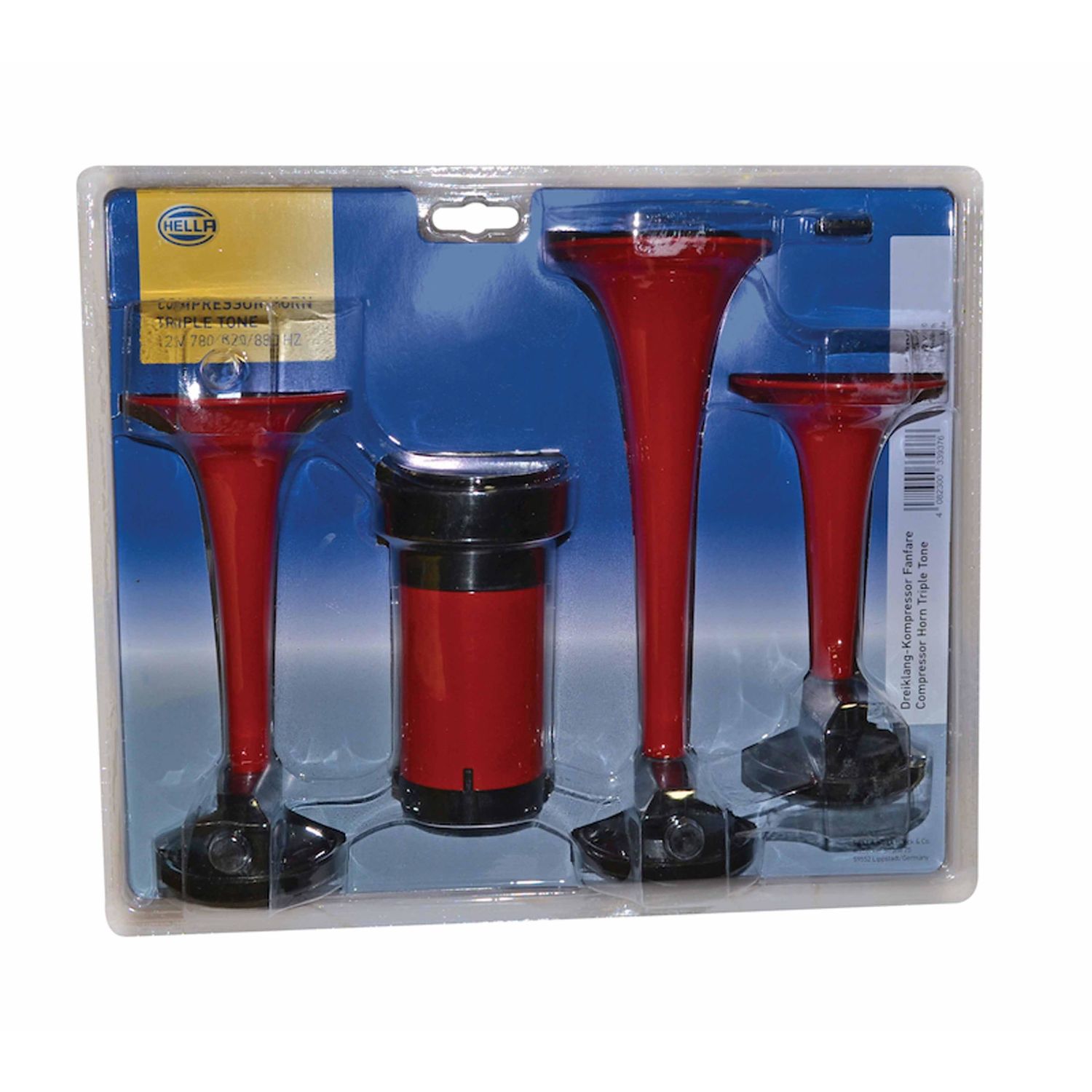 Hella 12 Volt Air 3-Trumpet Horn Kit