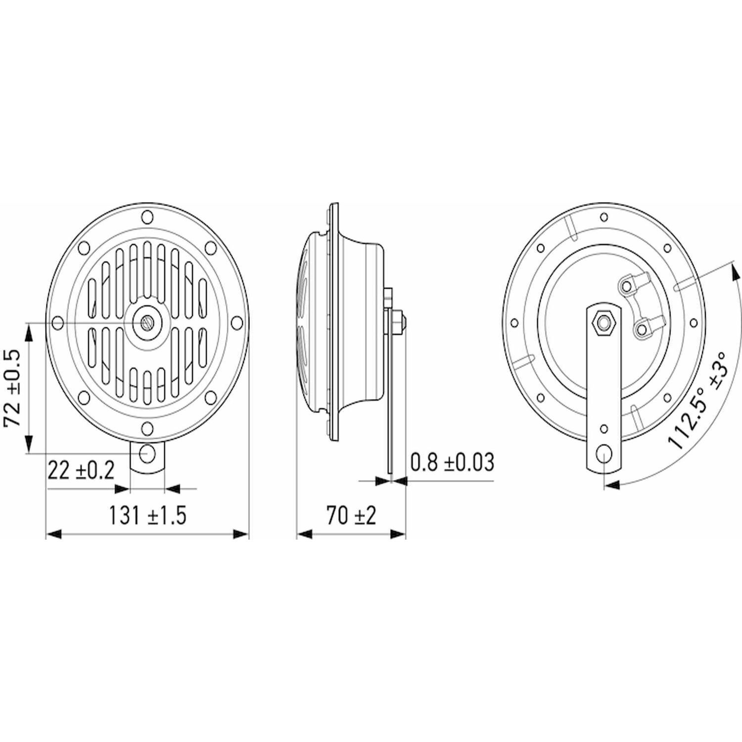 Hella 24 Volt 380Hz S-Tone Htone DL50 Horn