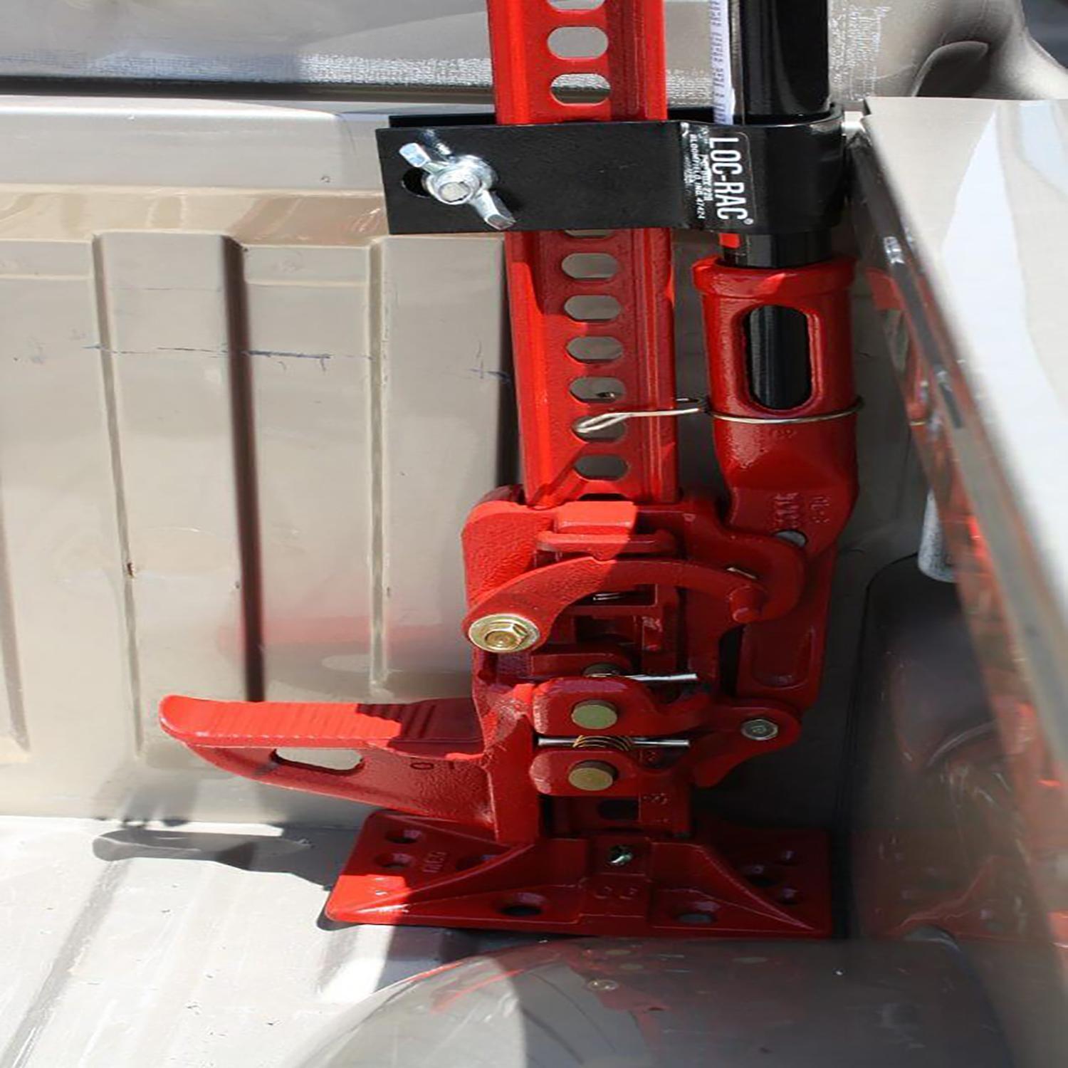 Hi-lift Jack Black Lock-Rack Mounts to Bedrail