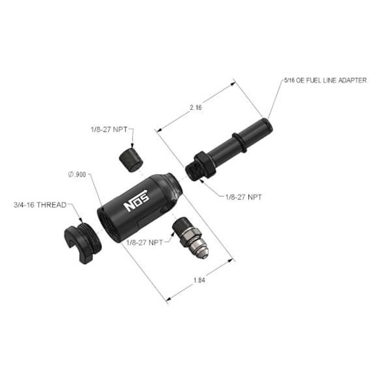 NOS/Nitrous Oxide System Fuel Line Adapter