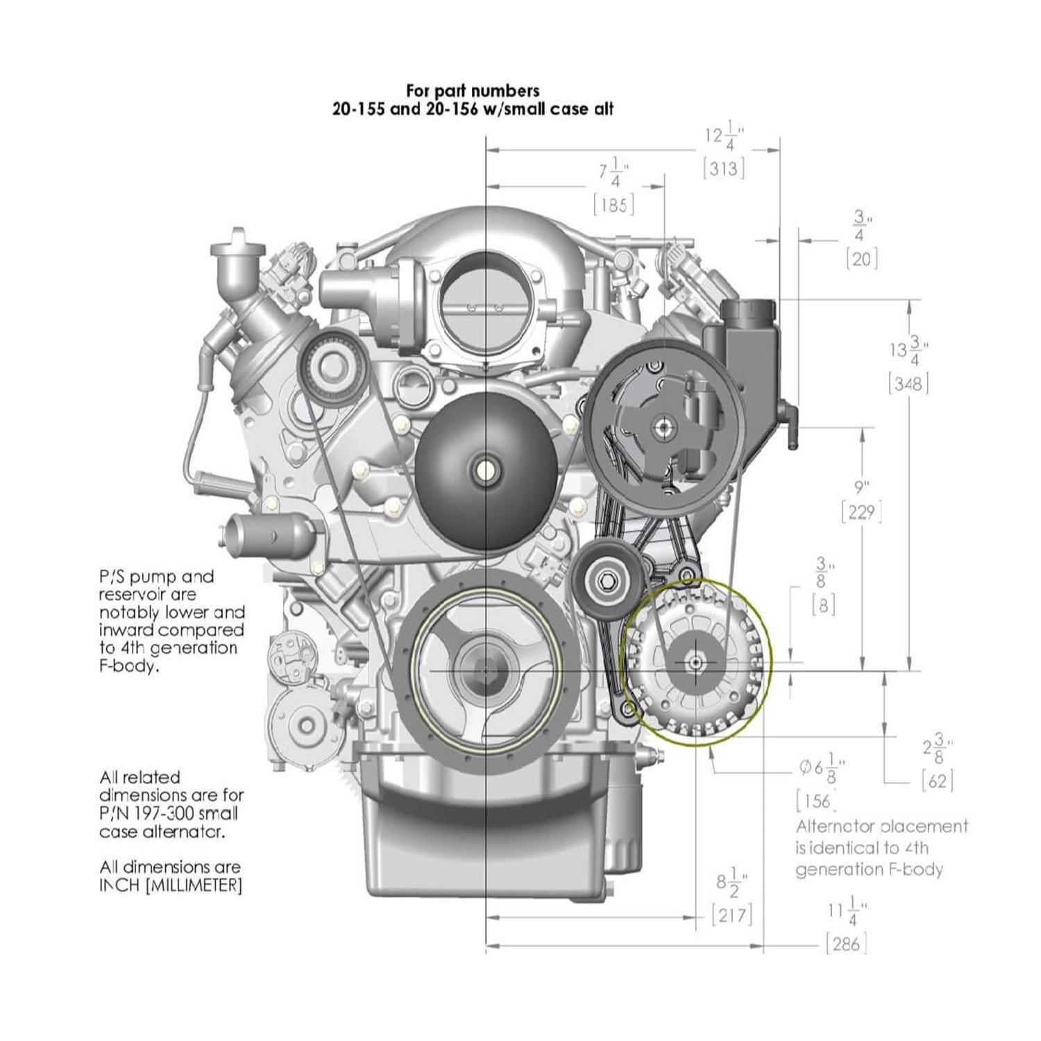 Holley Black Finish Low LS Accessory Drive System Kit GM LS