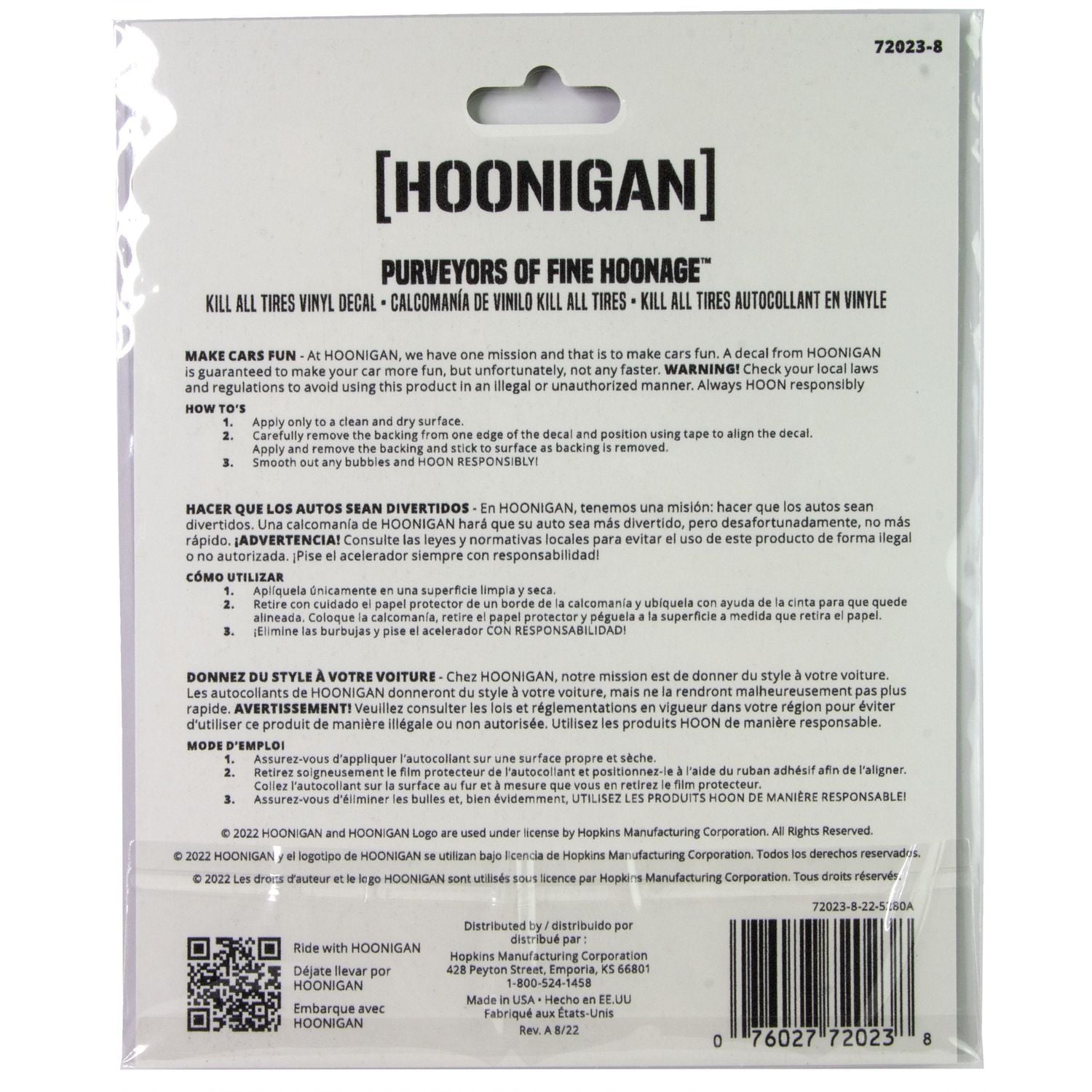 Hopkins Hoonigan Kill All Tires Flag Decal