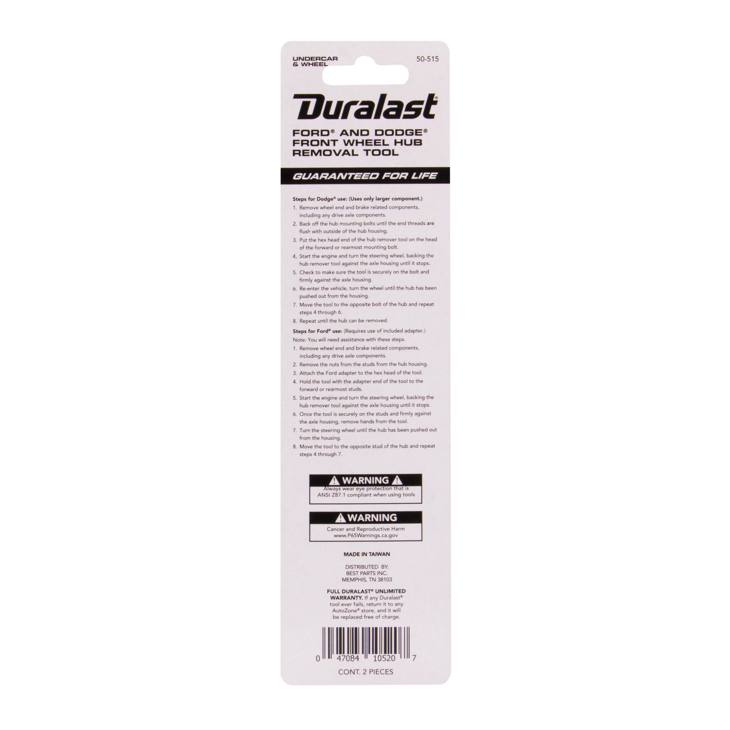 Duralast Ford, Dodge Hub Removal Tool