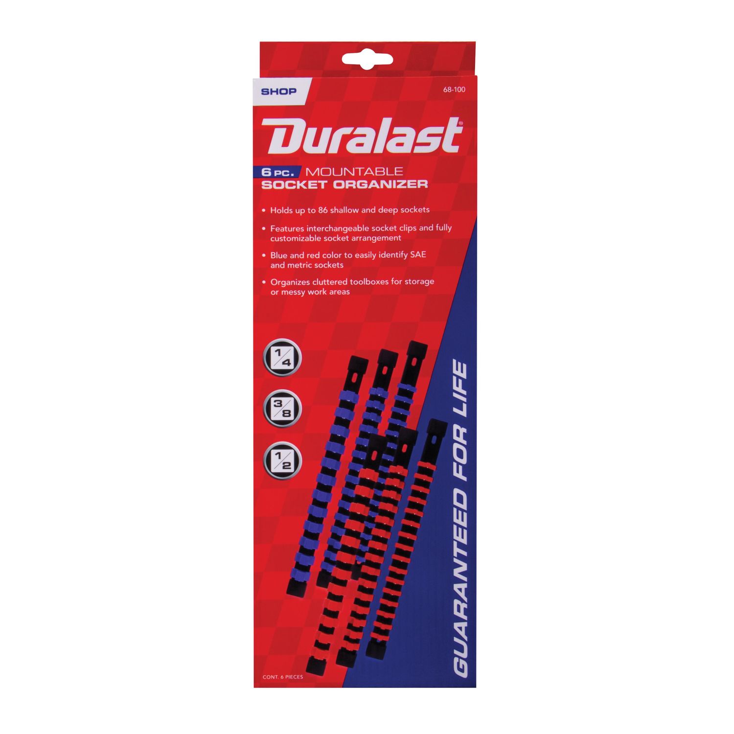 Duralast MTD Socket Rail Organizer 6 Piece
