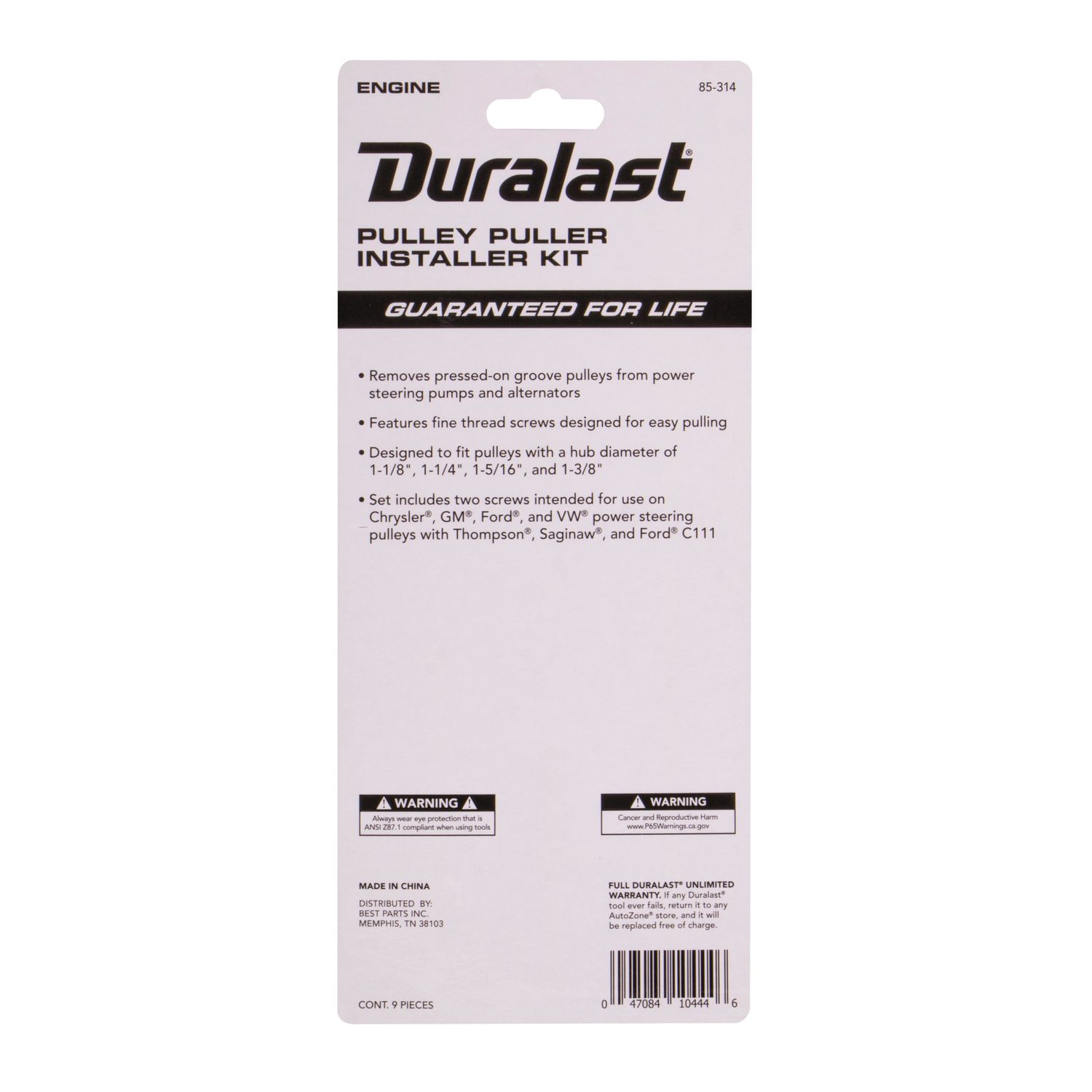 Duralast Pulley Install and Puller Kit